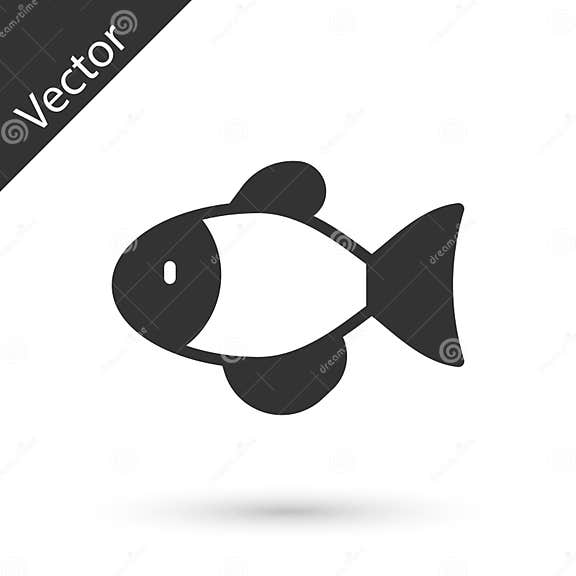 Grey Fish Icon Isolated on White Background. Vector Stock Vector ...