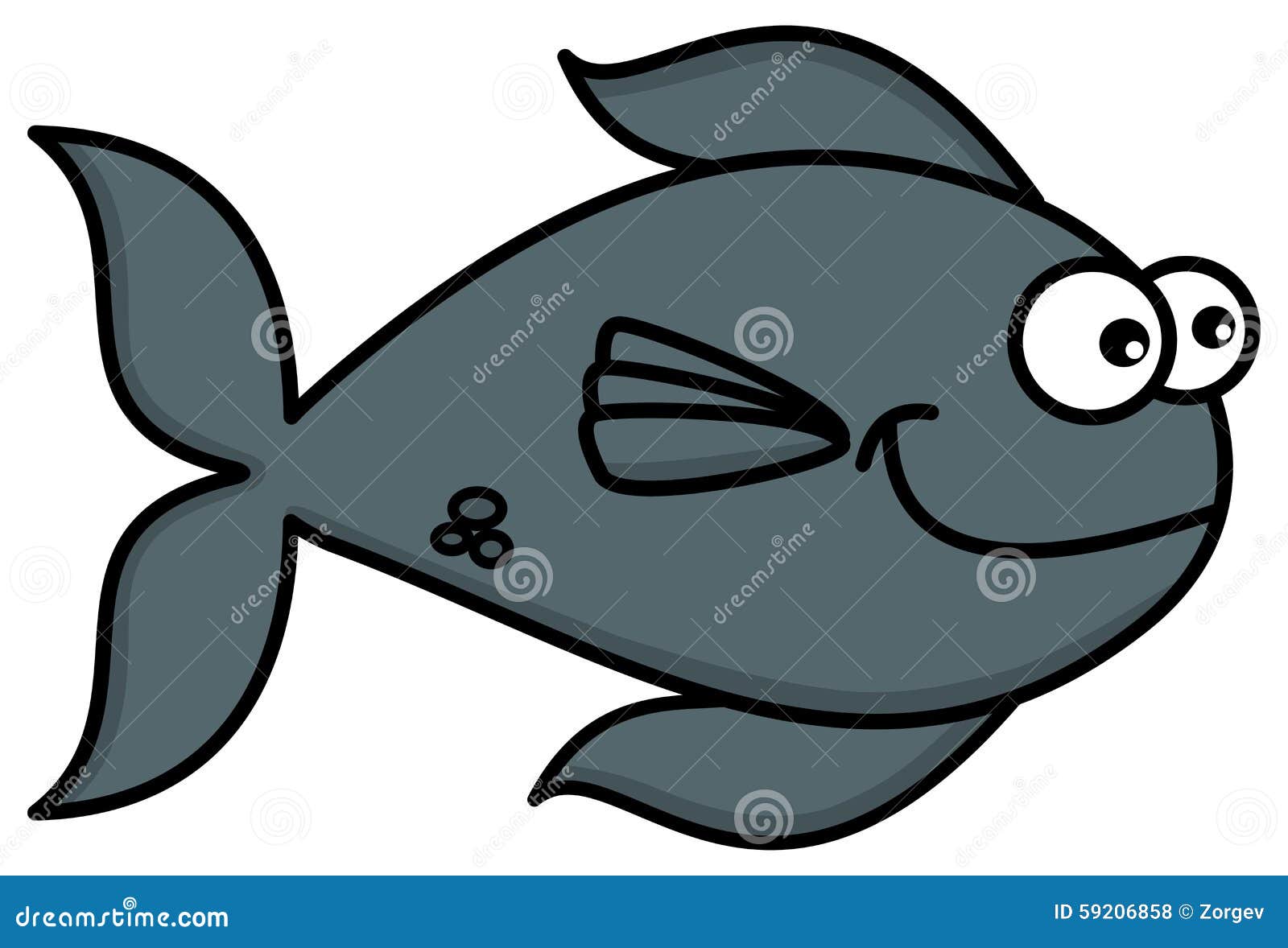 A grey fish swimming stock illustration. Illustration of fauna - 59206858