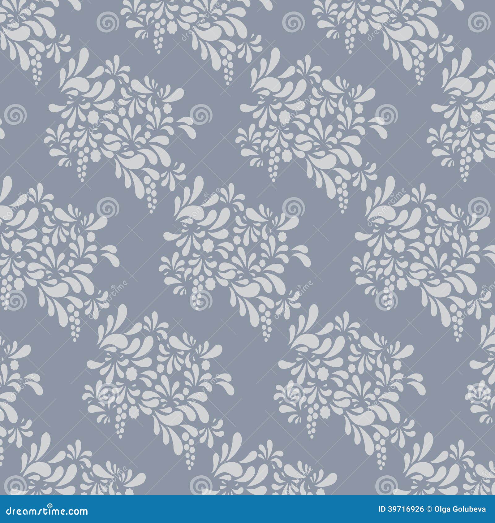 Grey Floral Pattern. Endless Background Stock Vector - Illustration of ...