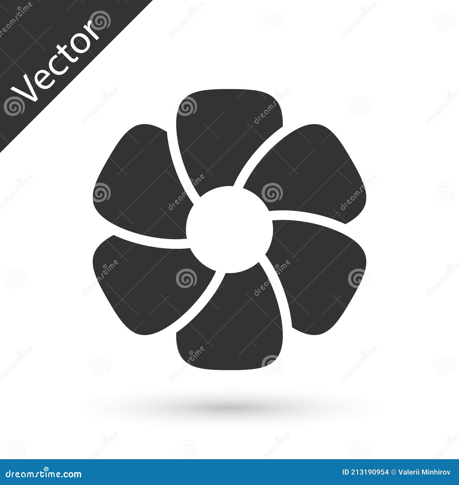 Grey Flower Icon Isolated on White Background. Vector Stock Vector ...