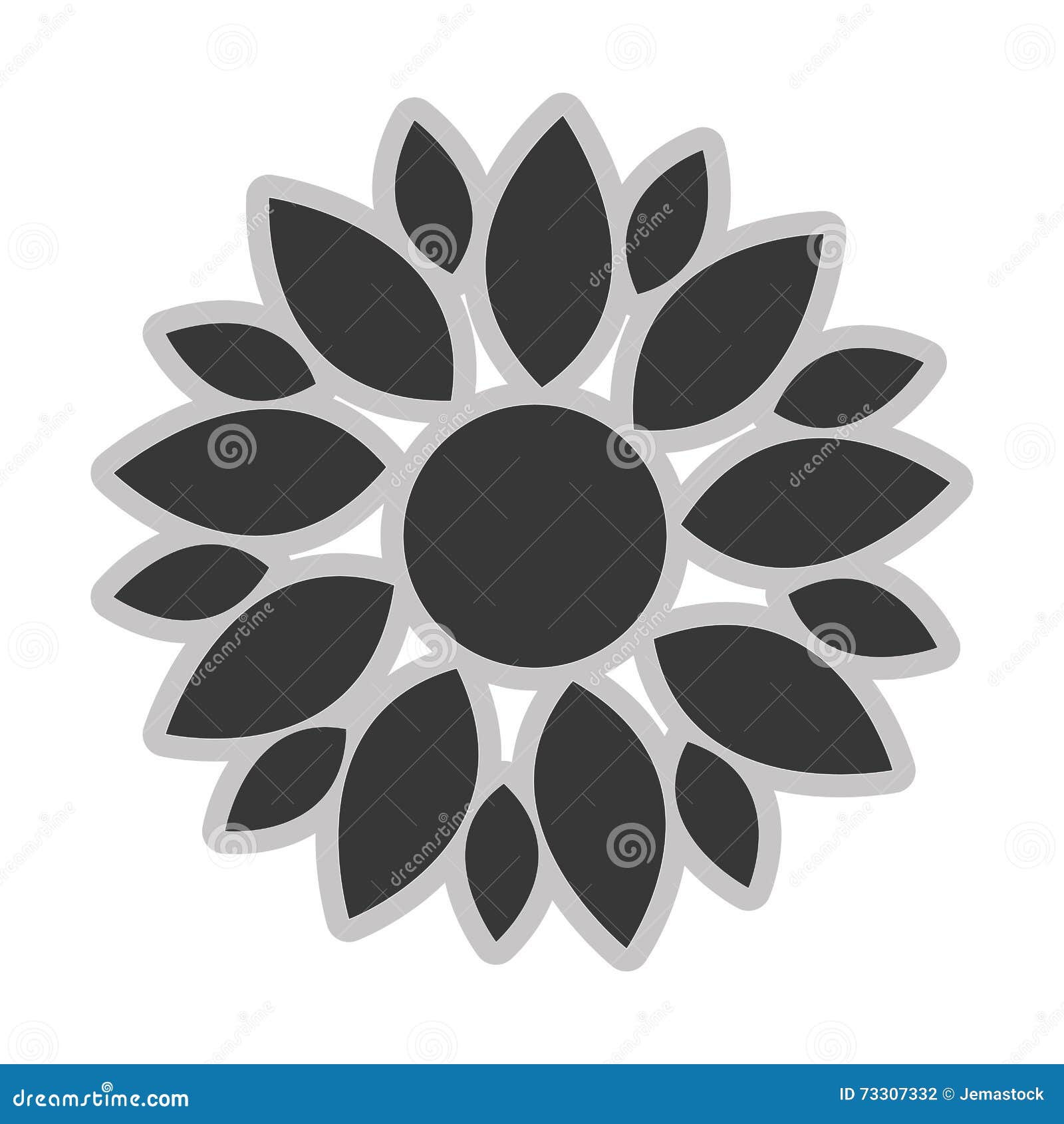 Grey flower icon stock illustration. Illustration of group - 73307332