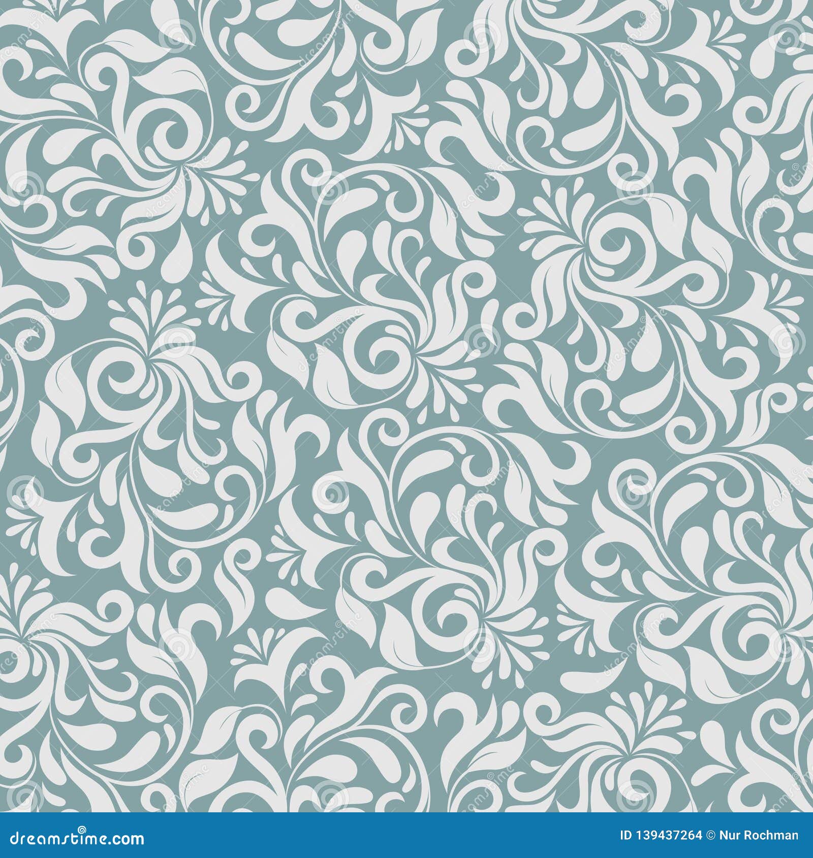 Grey Flowers Pattern for Wall Decoration and Background Stock Vector ...