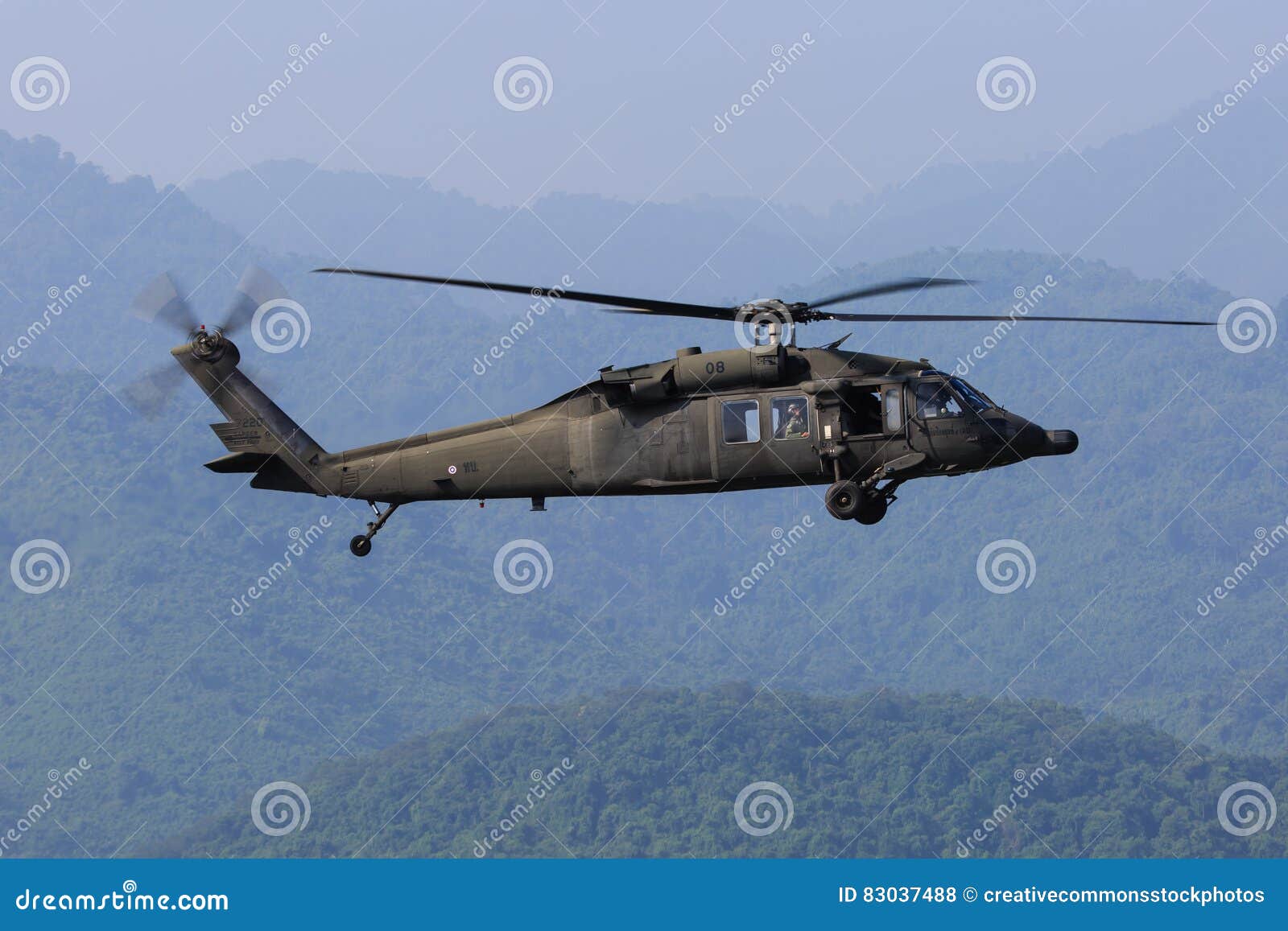 Grey Flying Helicopter Picture. Image: 83037488