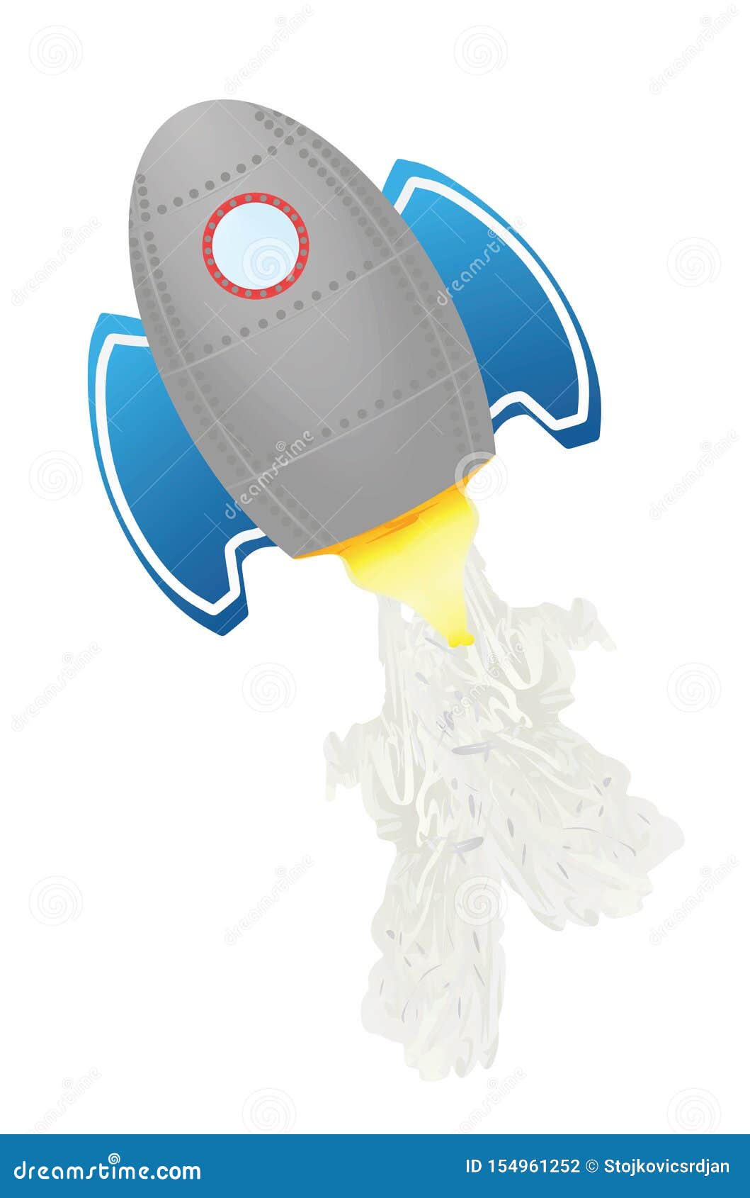 Grey flying rocket stock vector. Illustration of design - 154961252