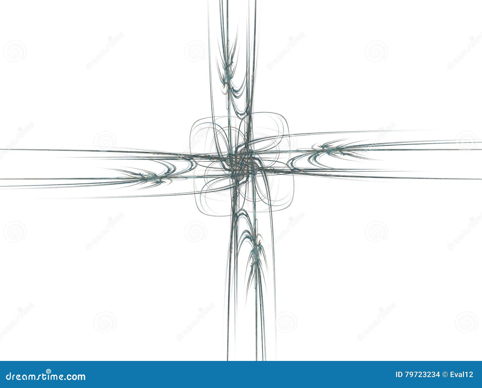 Grey Fractal with Floral Pattern Stock Illustration - Illustration of ...