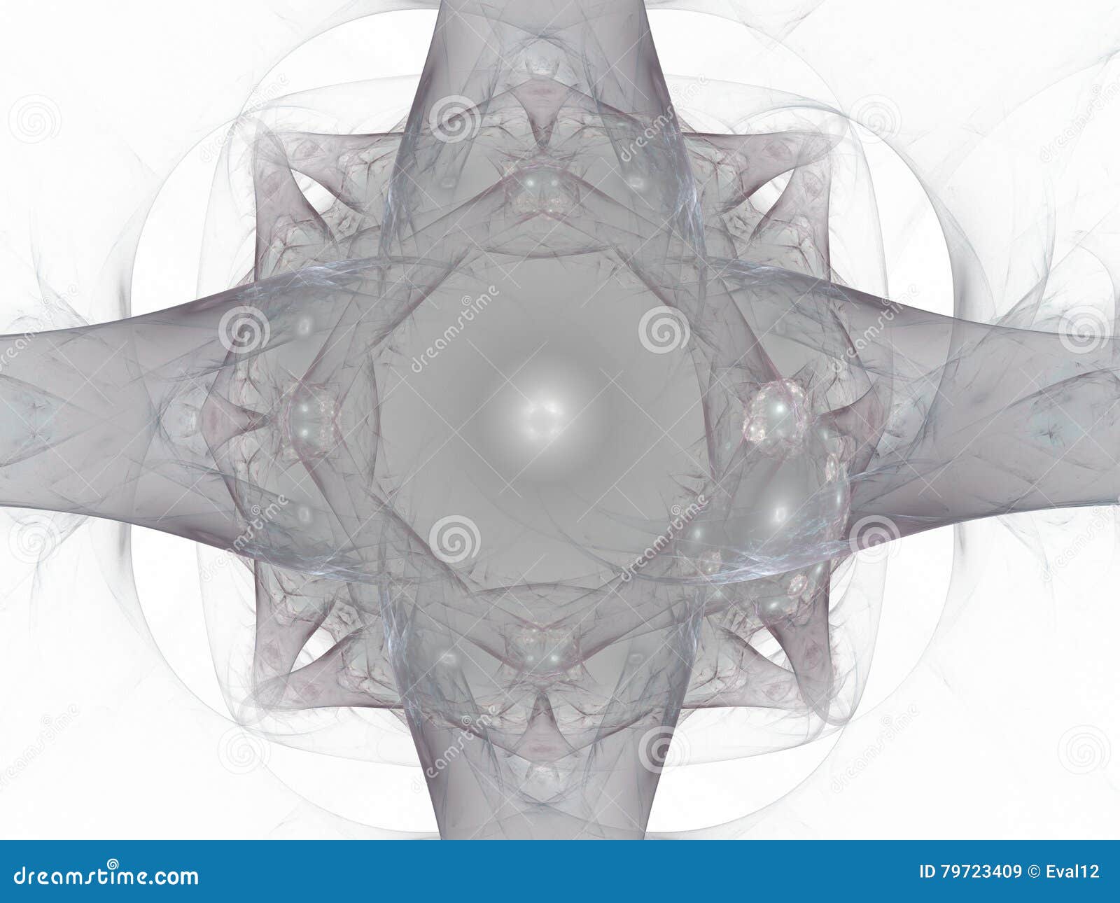 Grey Fractal with Floral Pattern Stock Illustration - Illustration of ...