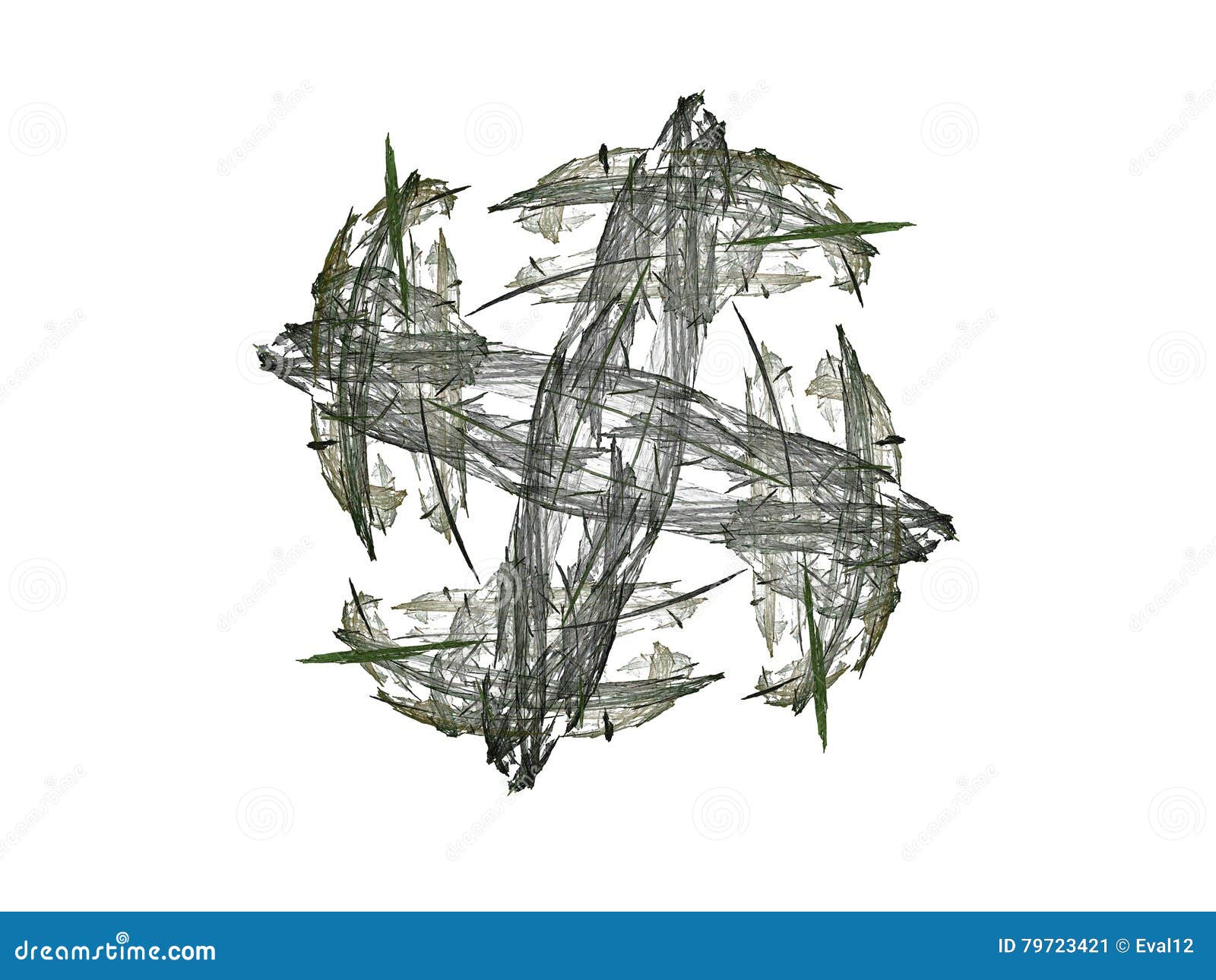 Grey Fractal with Floral Pattern Stock Illustration - Illustration of ...