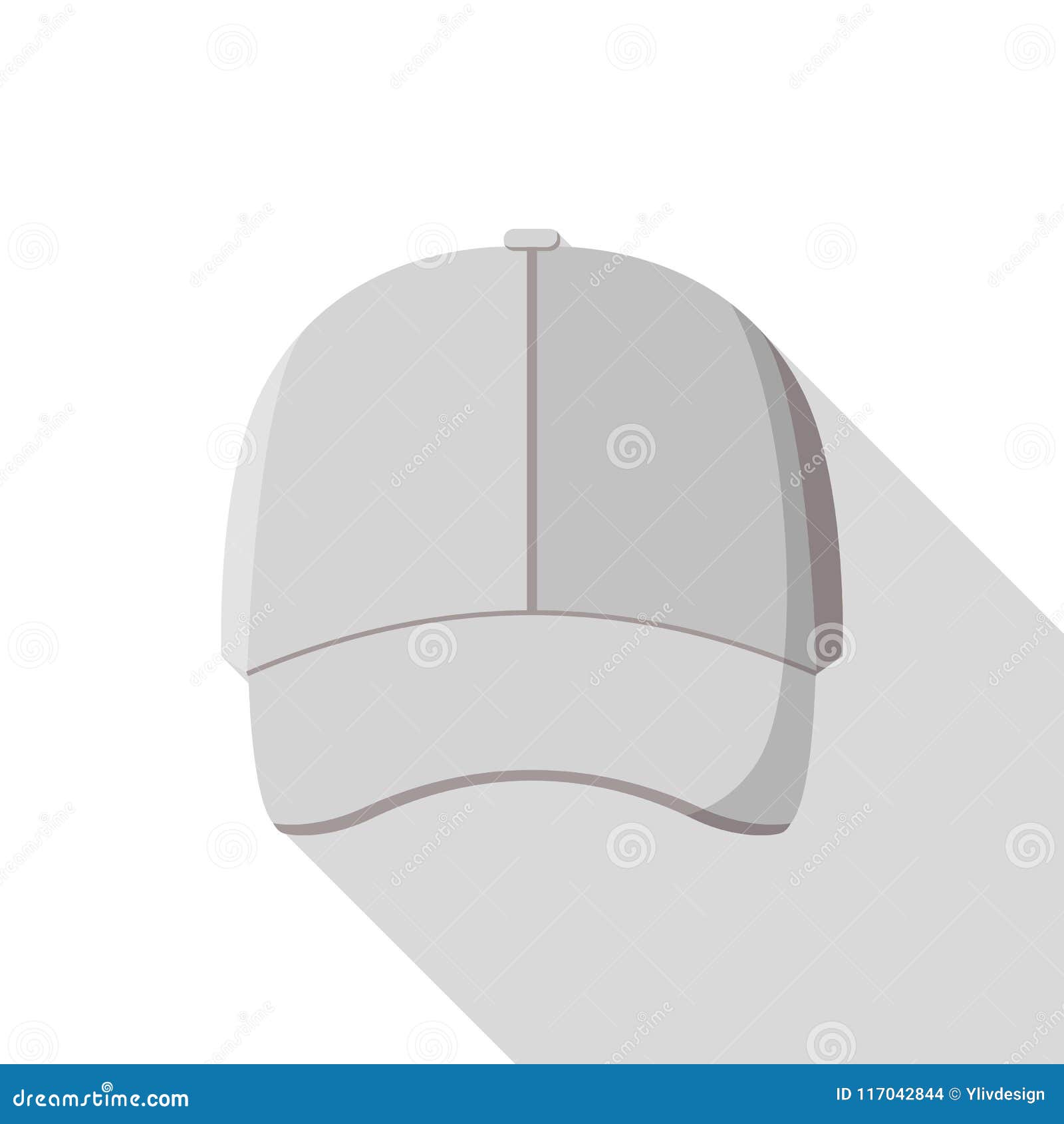 Grey Front Baseball Cap Icon, Flat Style Stock Vector - Illustration of ...