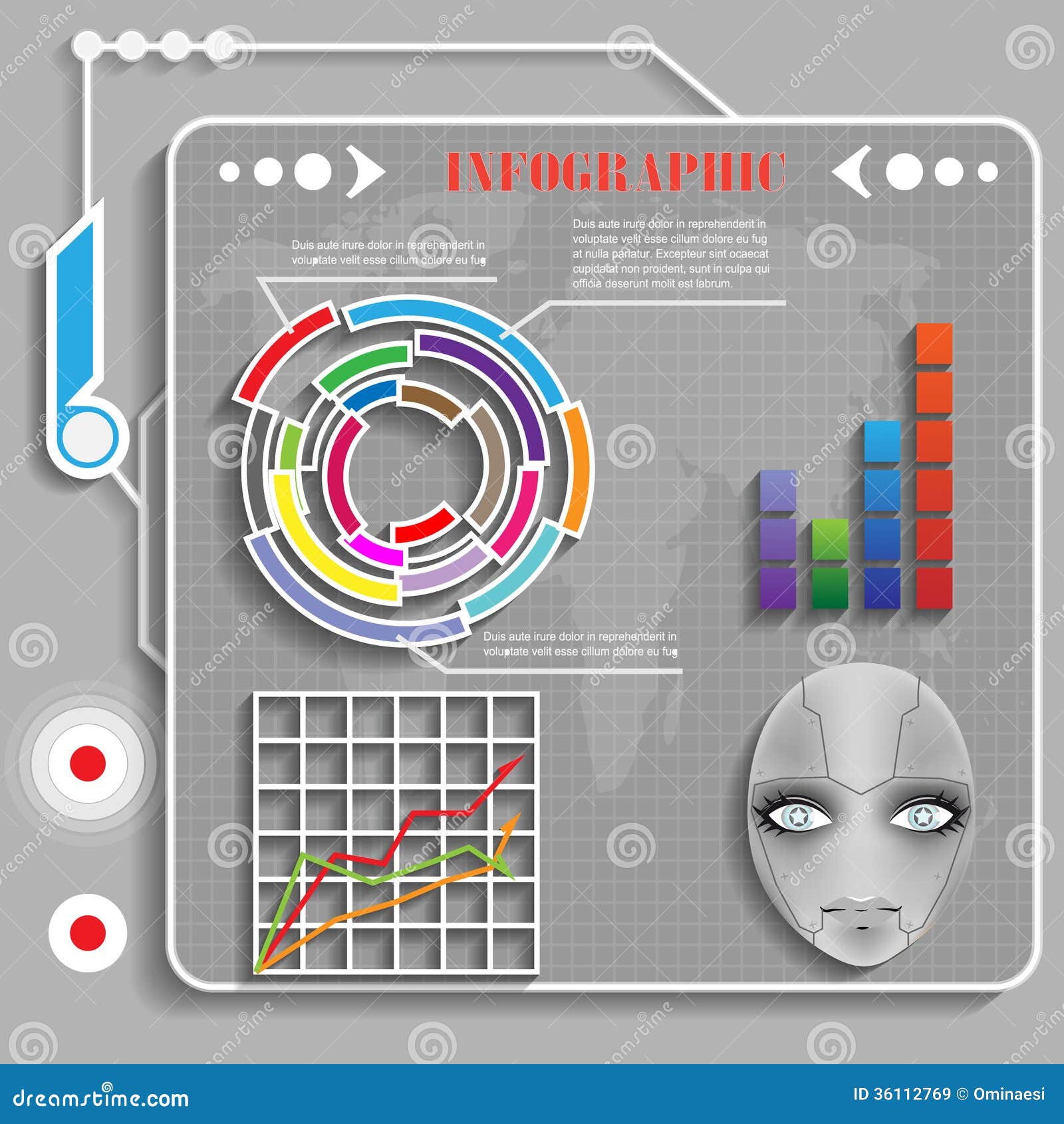 Grey Futuristic Infographics Vector Stock Vector - Illustration of data ...