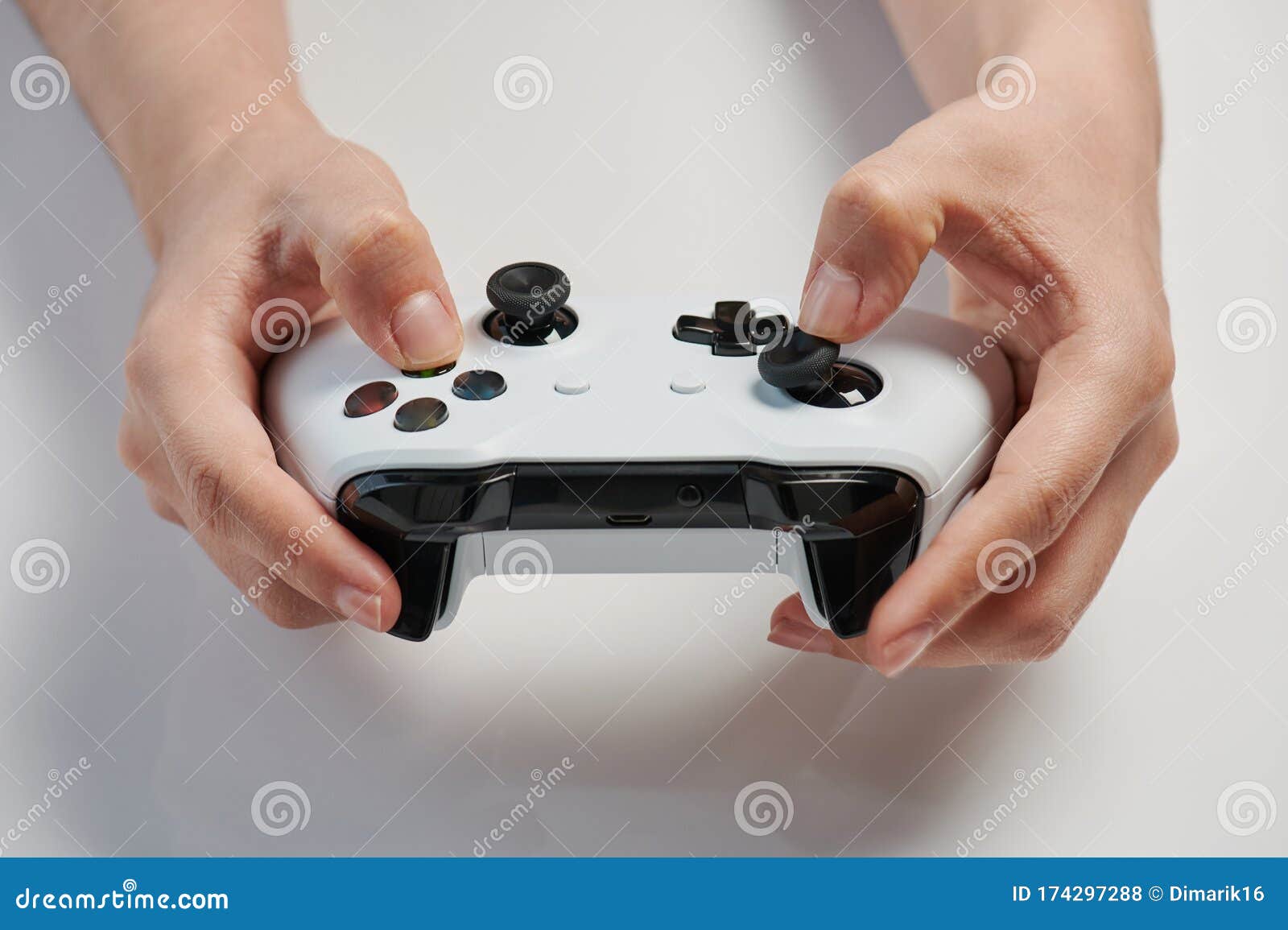 Grey Game Controller in Hand Stock Photo - Image of cyberspace, gamer ...