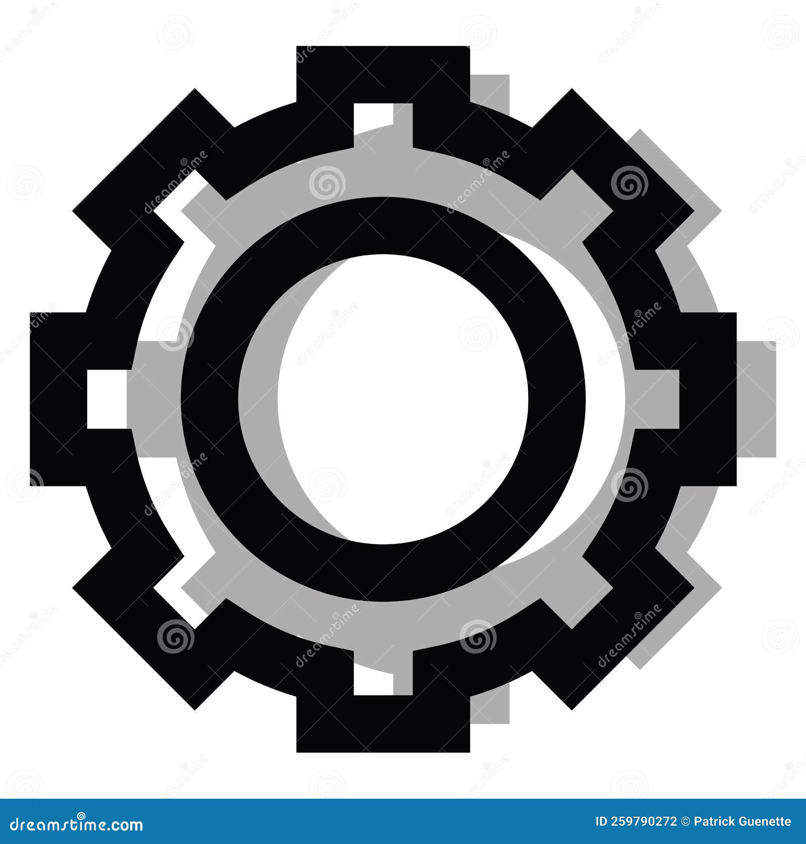 Grey gear, icon stock vector. Illustration of energy - 259790272