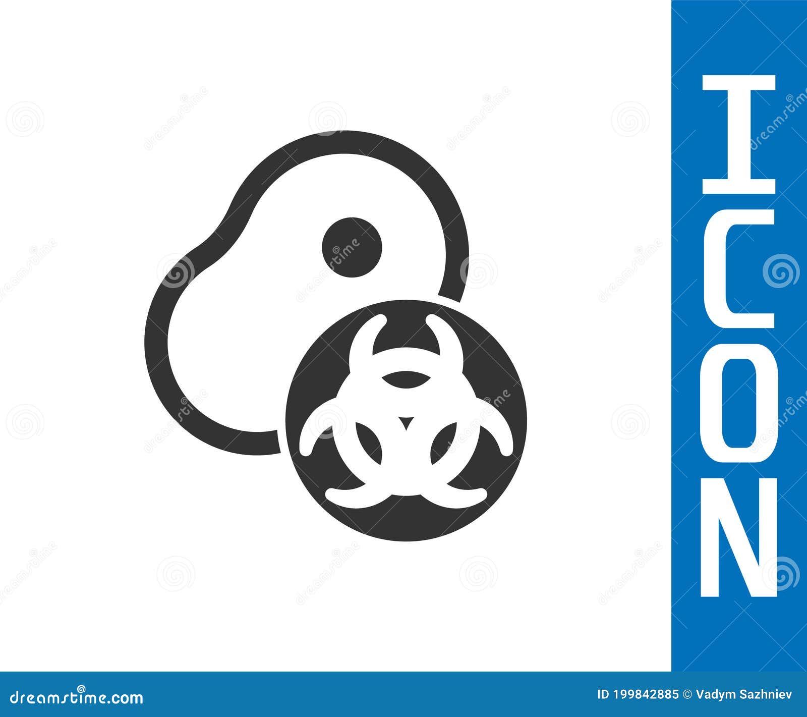 Grey Genetically Modified Meat Icon Isolated on White Background ...