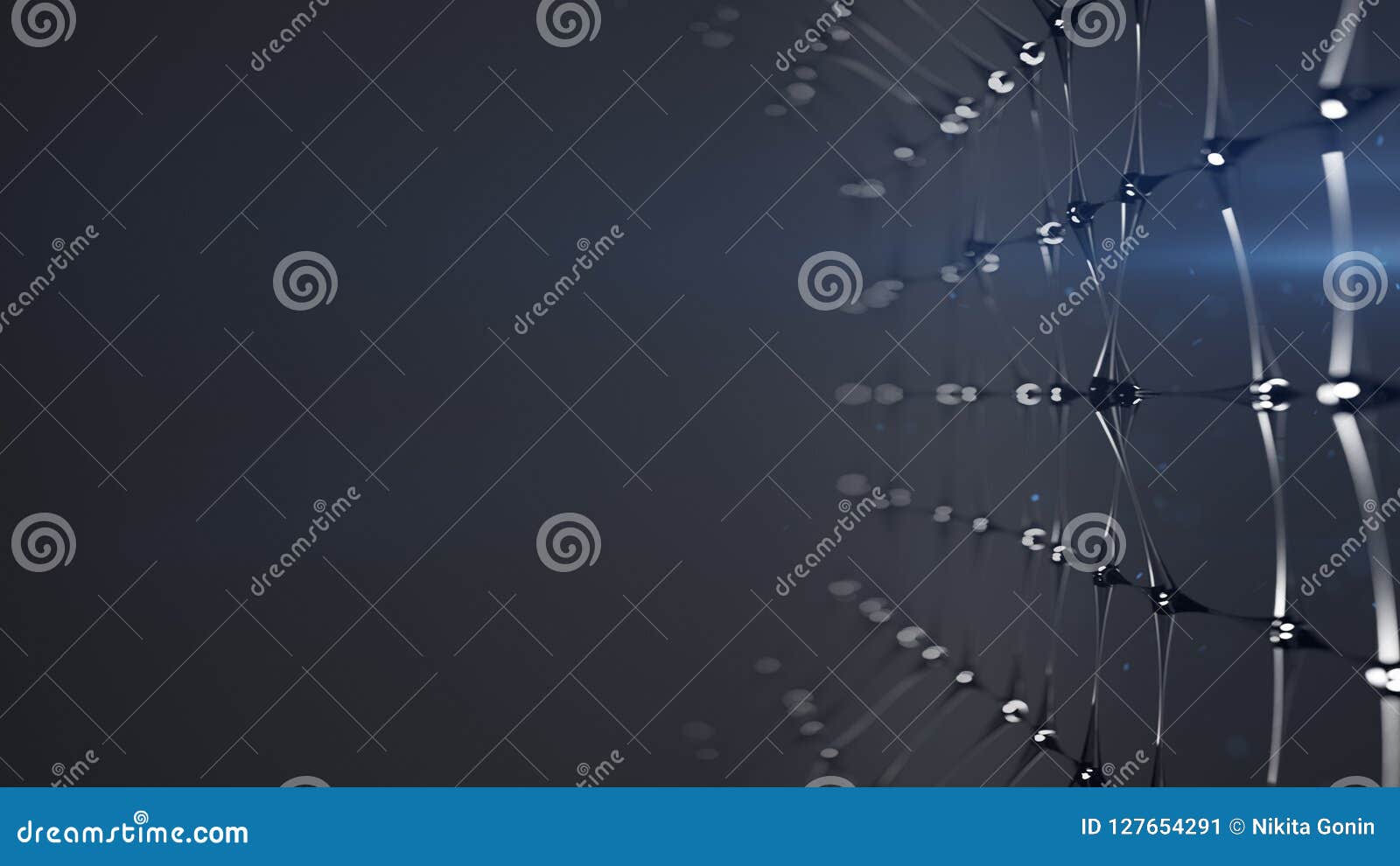 Grey Glass Network Structure on Edge 3D Render Illustartion Stock ...