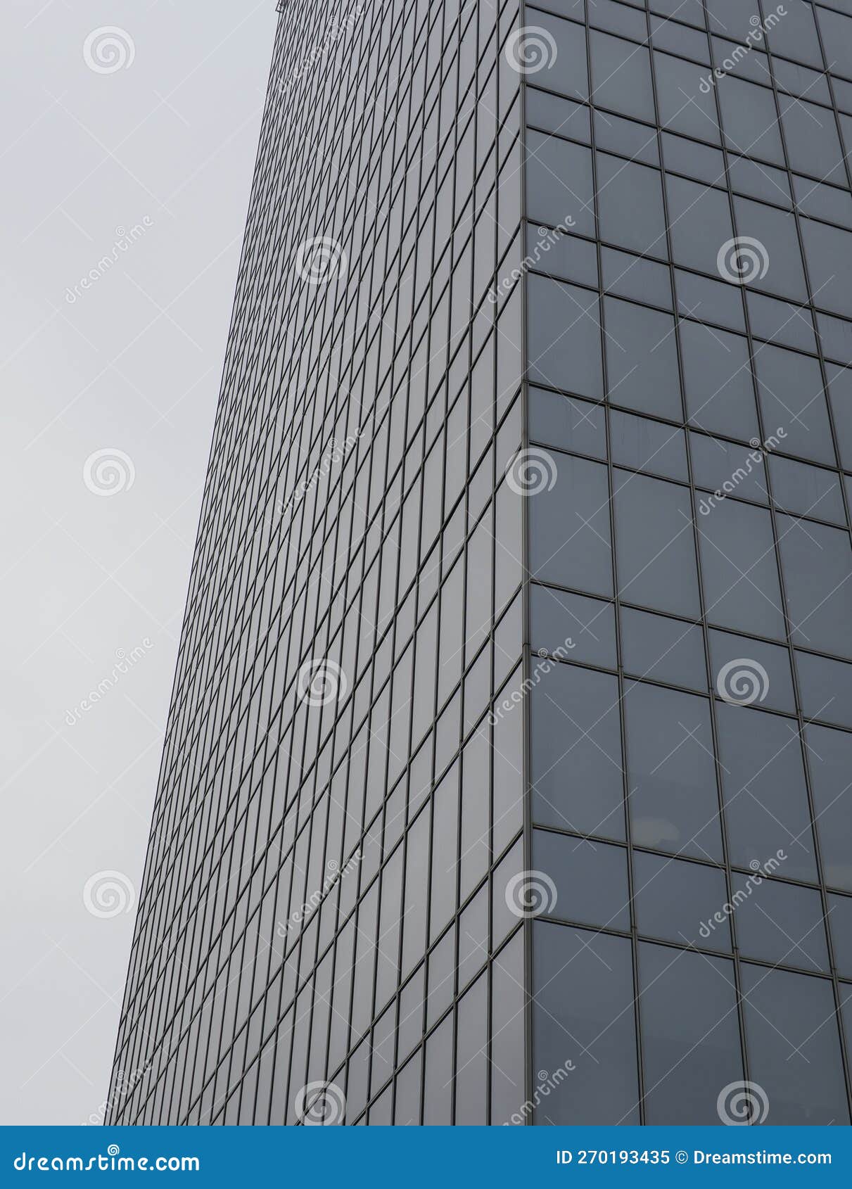 Grey Glass Skyscraper and Overcast Sky Stock Image - Image of outside ...