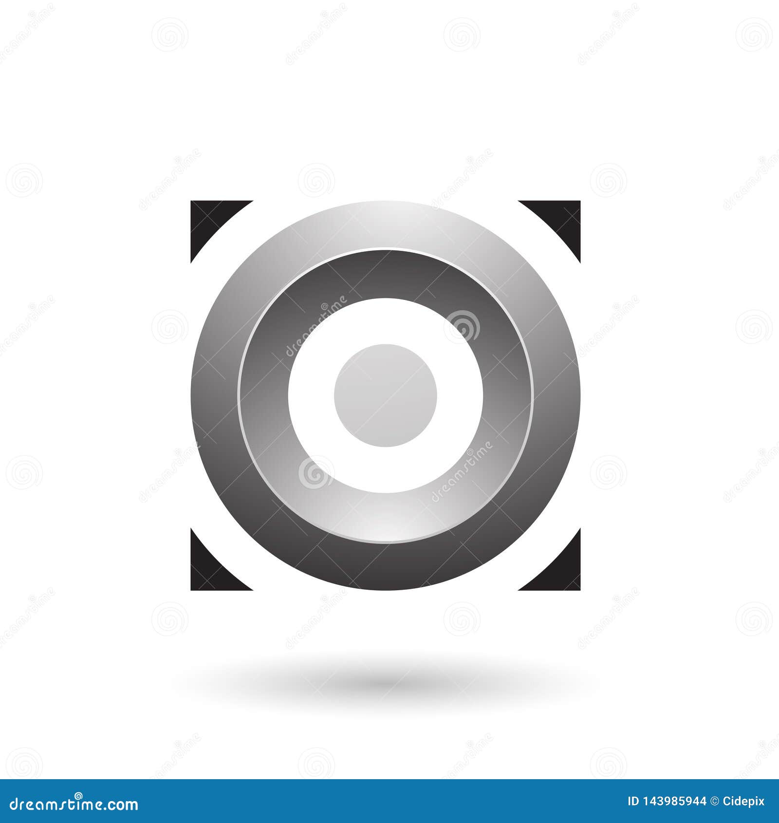 Grey Glossy Circle in a Square Vector Illustration Stock Vector ...