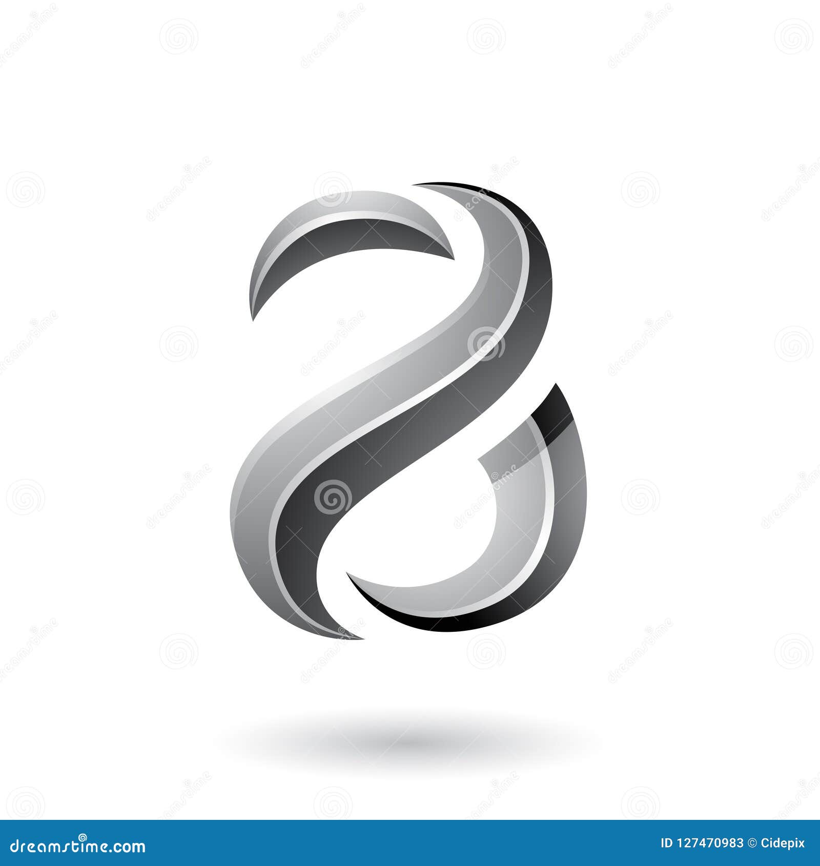 Grey Glossy Snake Shaped Letter a Vector Illustration Stock Vector ...