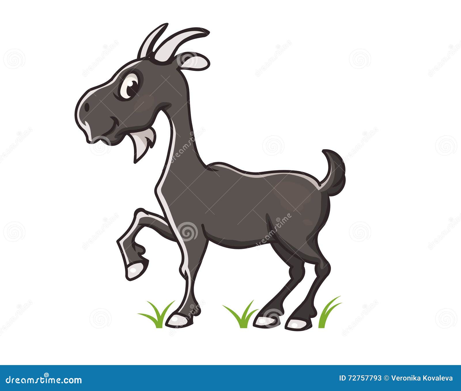 Grey goat illustration stock vector. Illustration of cute - 72757793