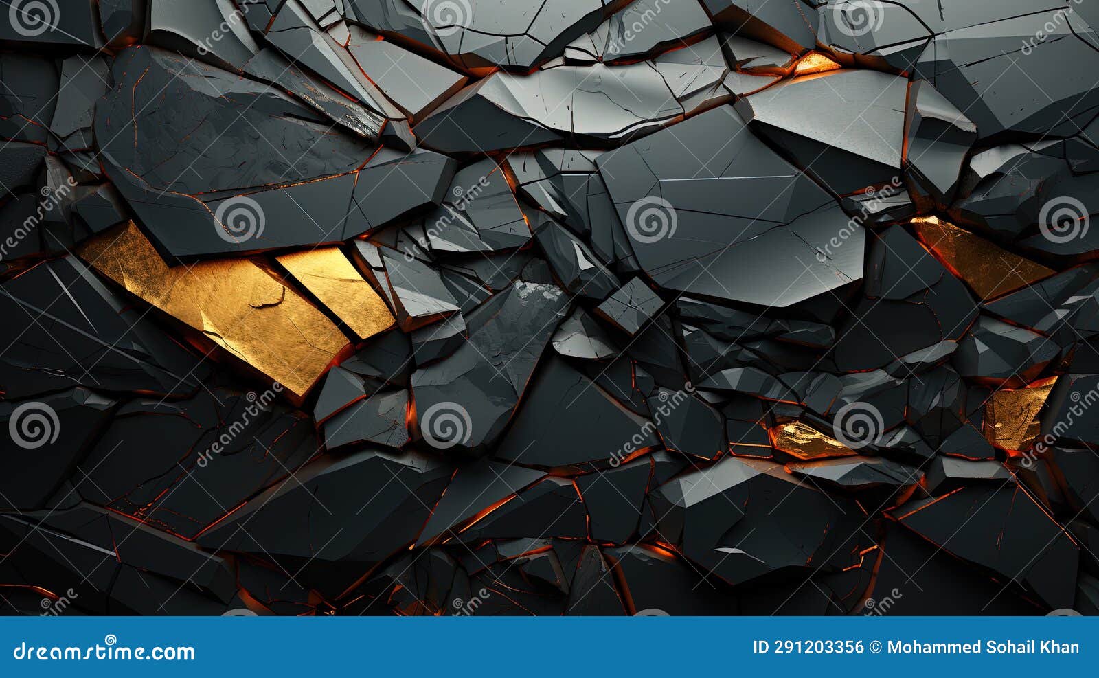 Grey and Gold Geometric Random Rock Stones Wall Background Stock ...