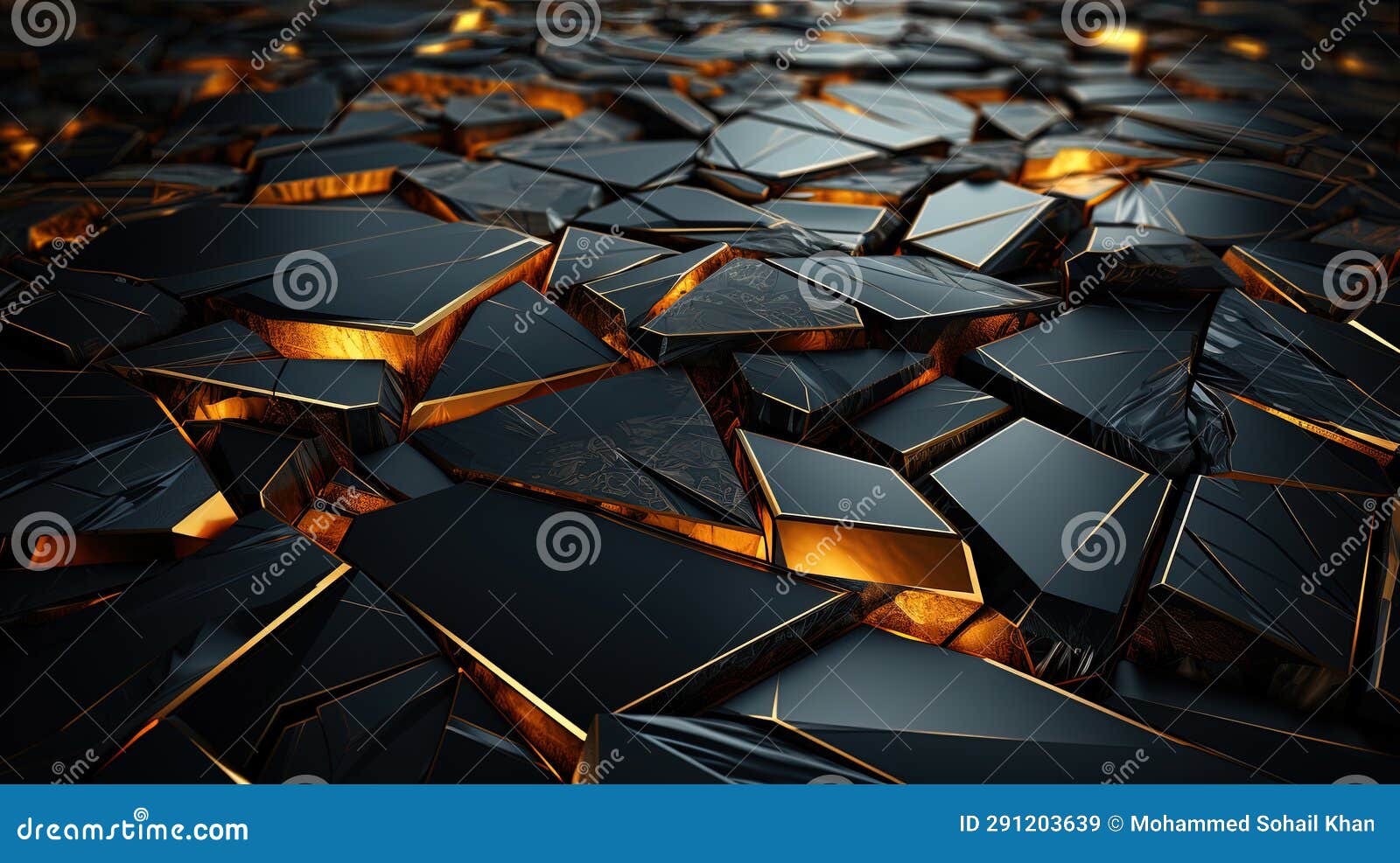 Grey and Gold Random Cubes or Blocks Pattern Architecture Composition ...