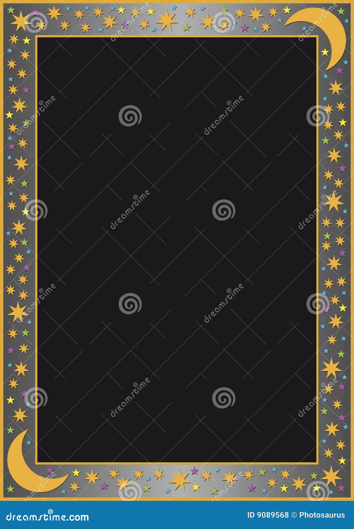 Grey Gradient Border with Many Stars Stock Vector - Illustration of ...
