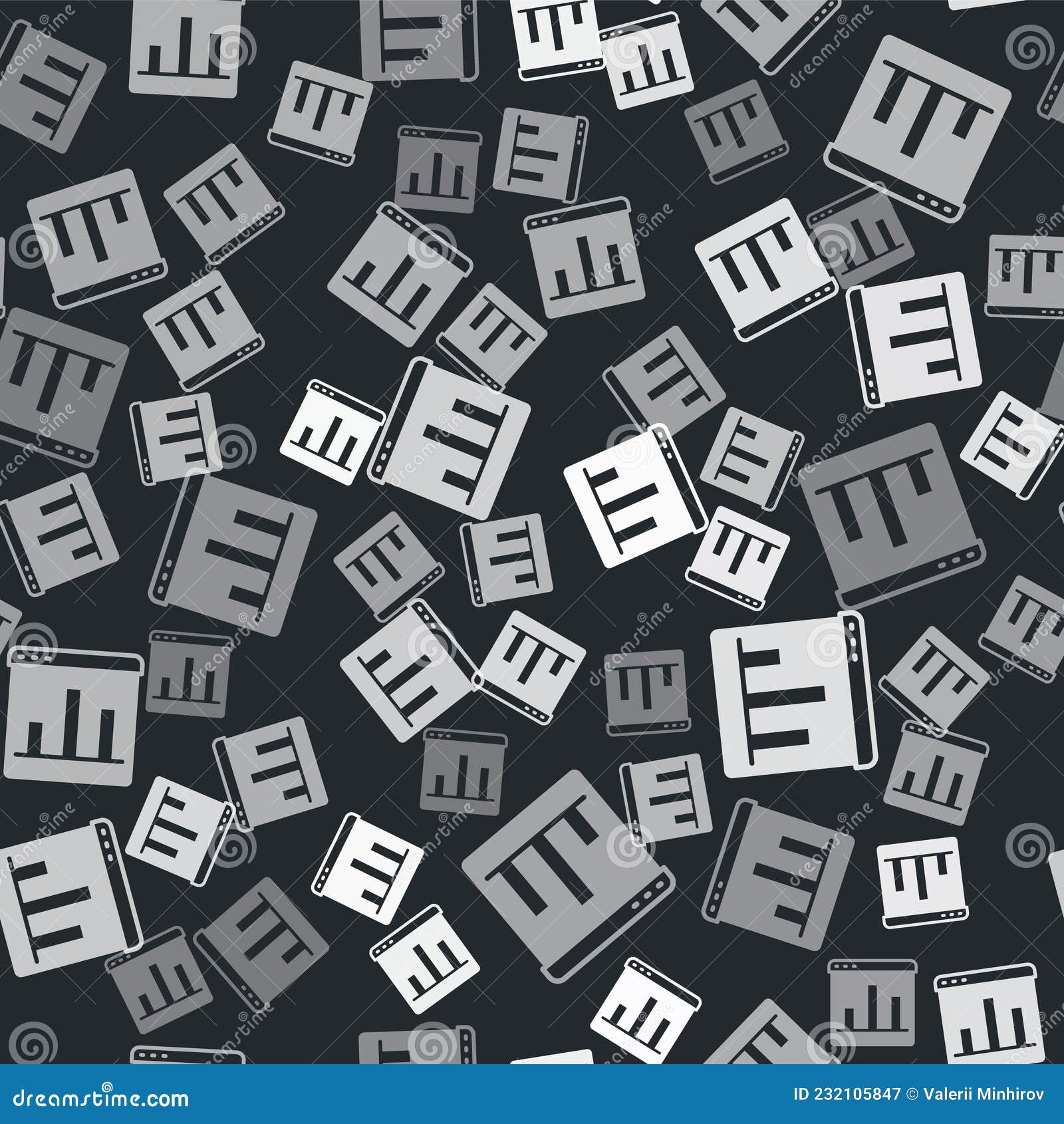 Grey Graph, Chart, Diagram, Infographic Icon Isolated Seamless Pattern ...