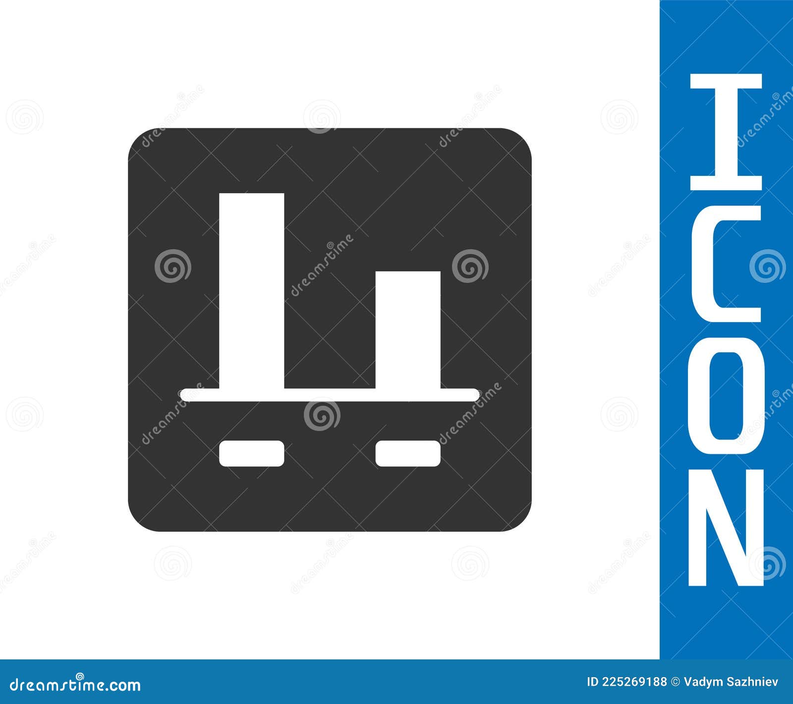 Grey Graph, Chart, Diagram, Infographic Icon Isolated on White ...