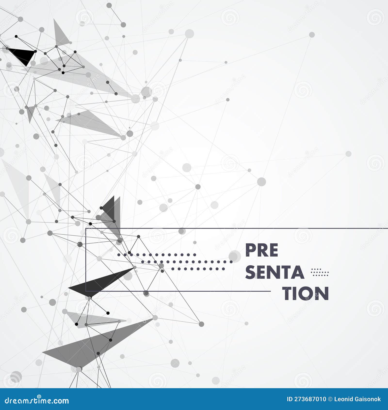 Grey Graphic Background Dots with Connections Your Design. Vector ...