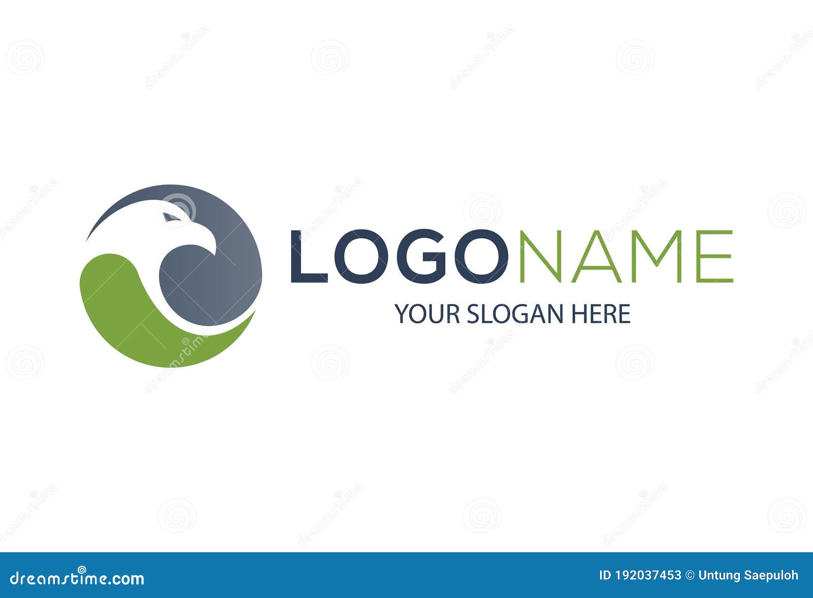 Negative Space Abstract Bird Circle Logo Design Stock Vector ...