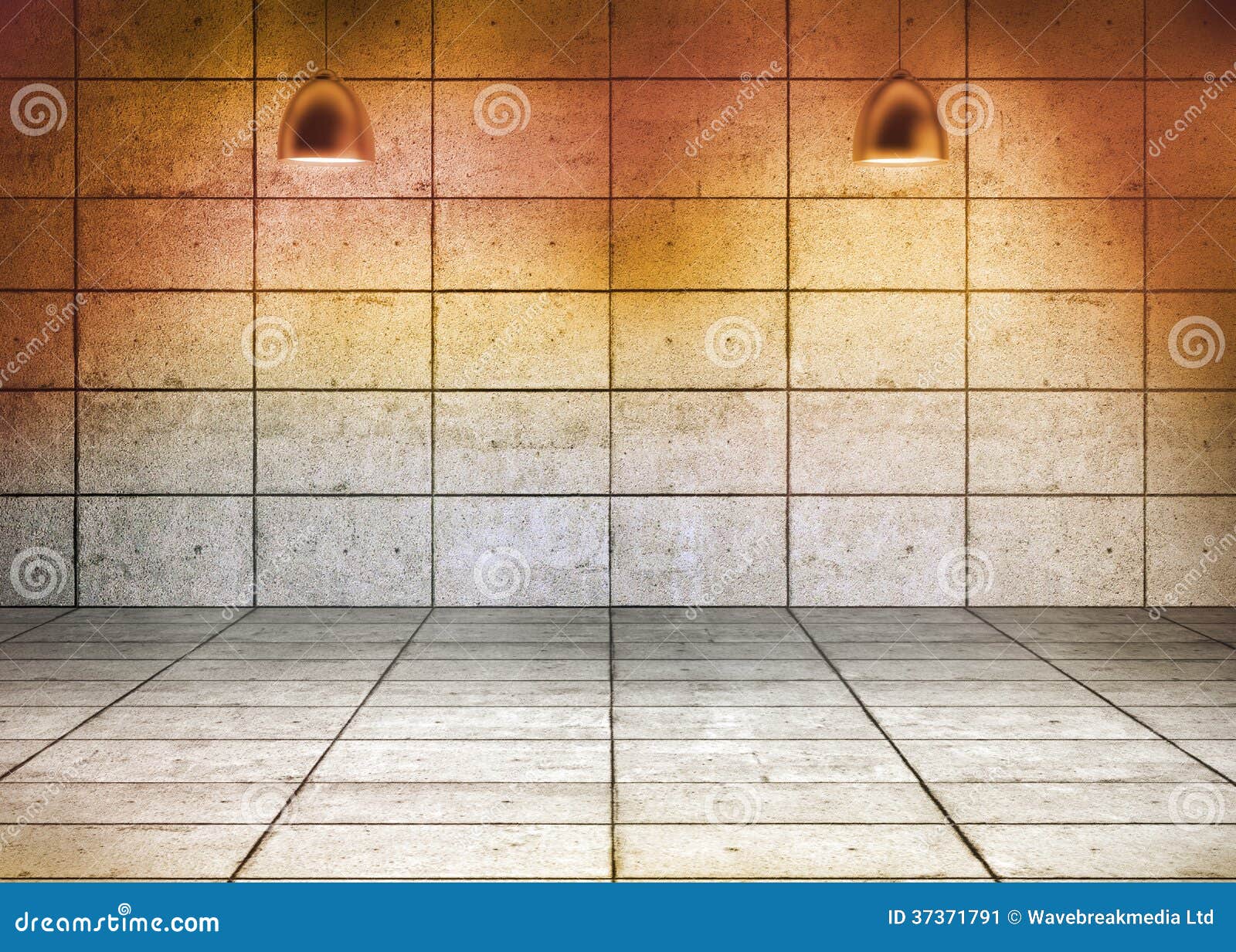 Grey Grid Room With Lights Royalty-Free Stock Photography ...