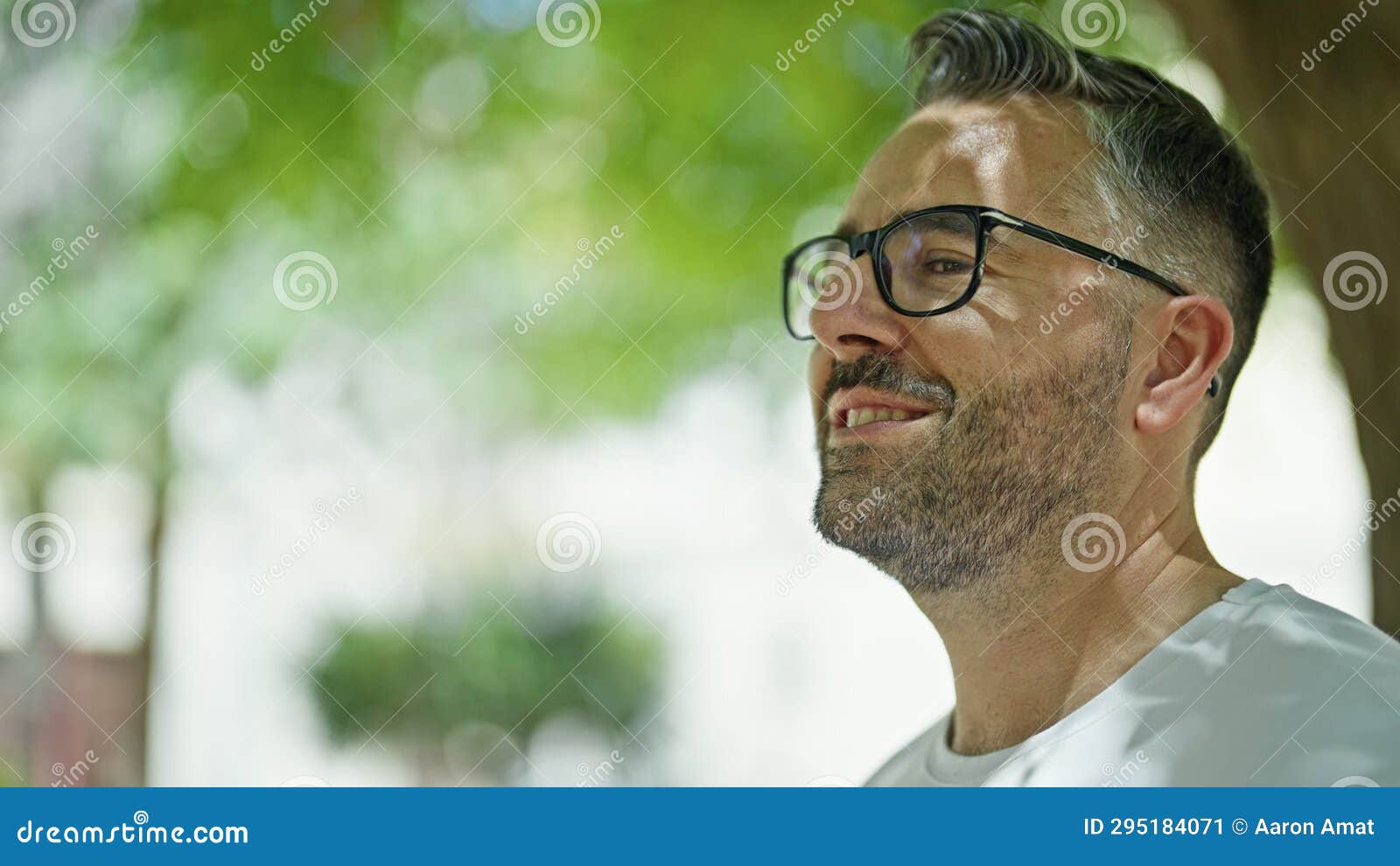Grey-haired Man Smiling Confident Breathing at Park Stock Video - Video ...