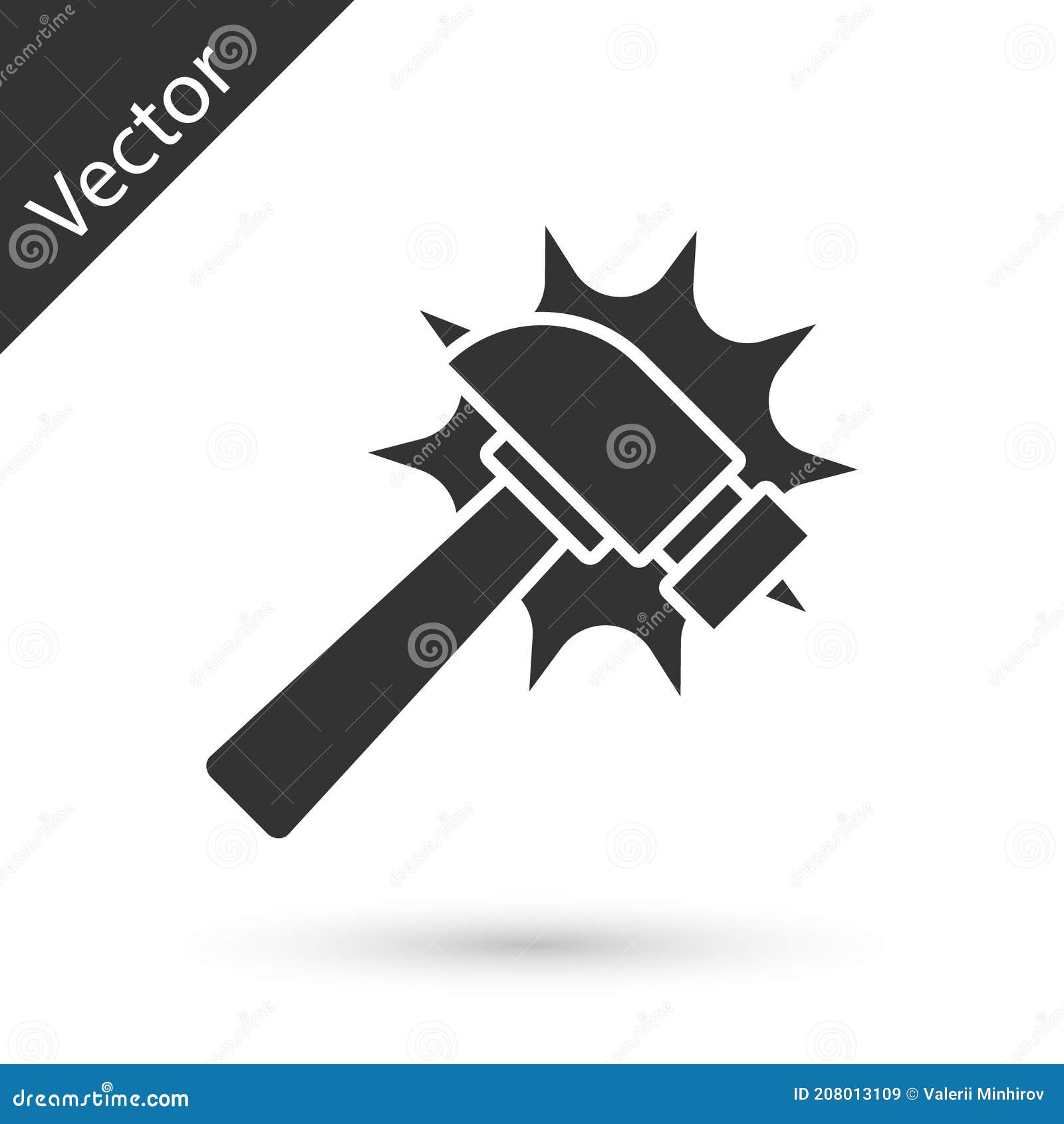 Grey Hammer Icon Isolated on White Background. Tool for Repair Stock ...