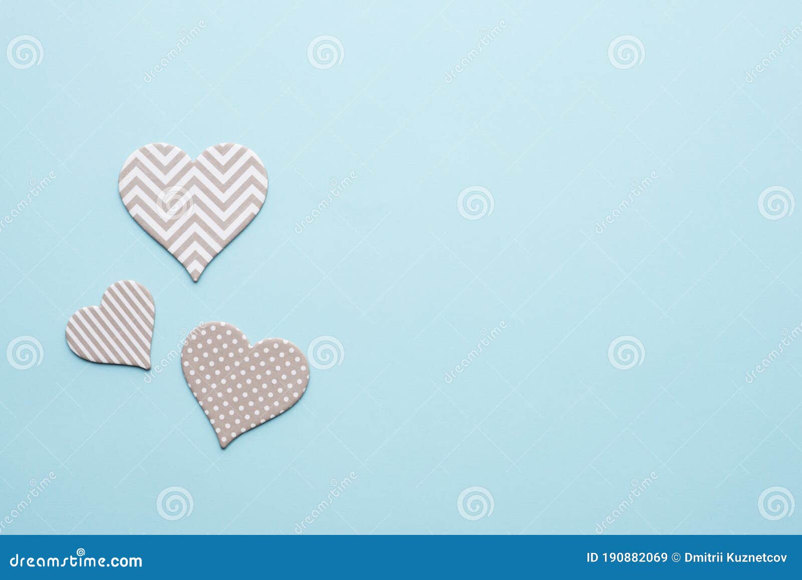 Grey Hearts with Patterns on Blue Background Stock Image - Image of ...