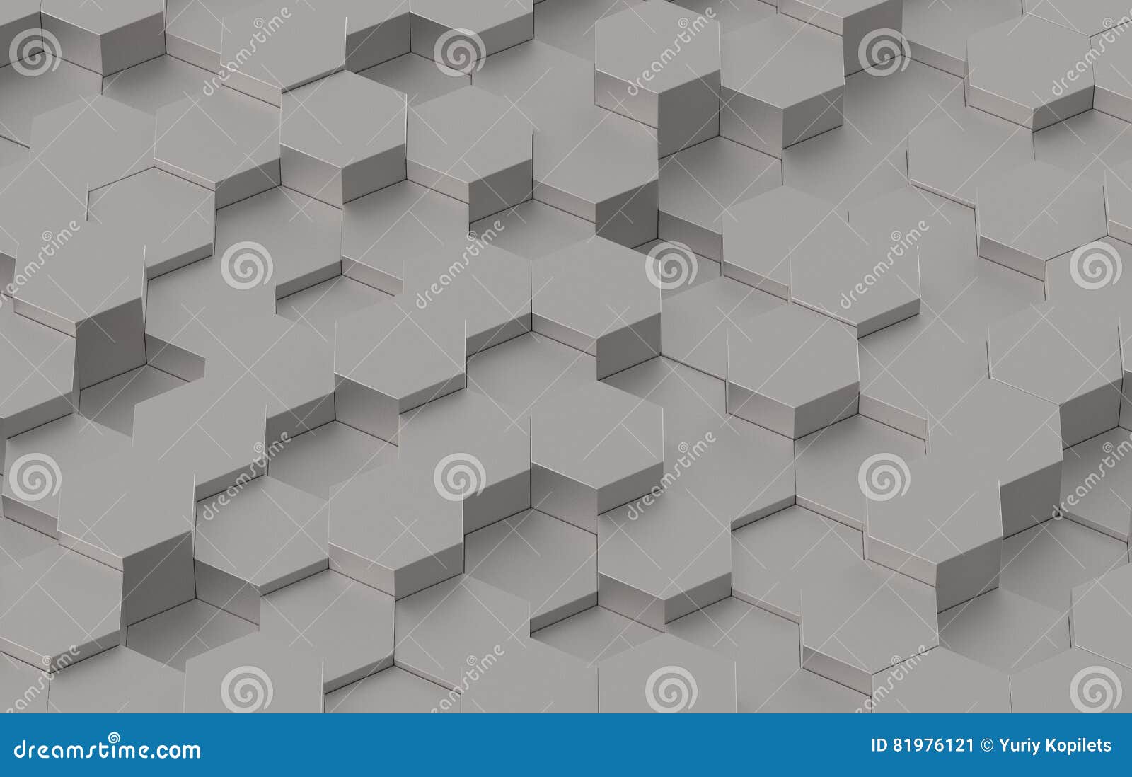 Grey Hexagon Background Texture. 3d Render Stock Illustration ...