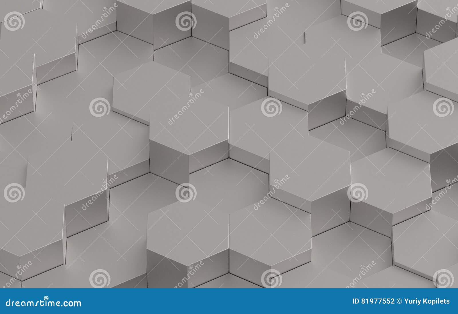 Grey Hexagon Background Texture. 3d Render Stock Illustration ...