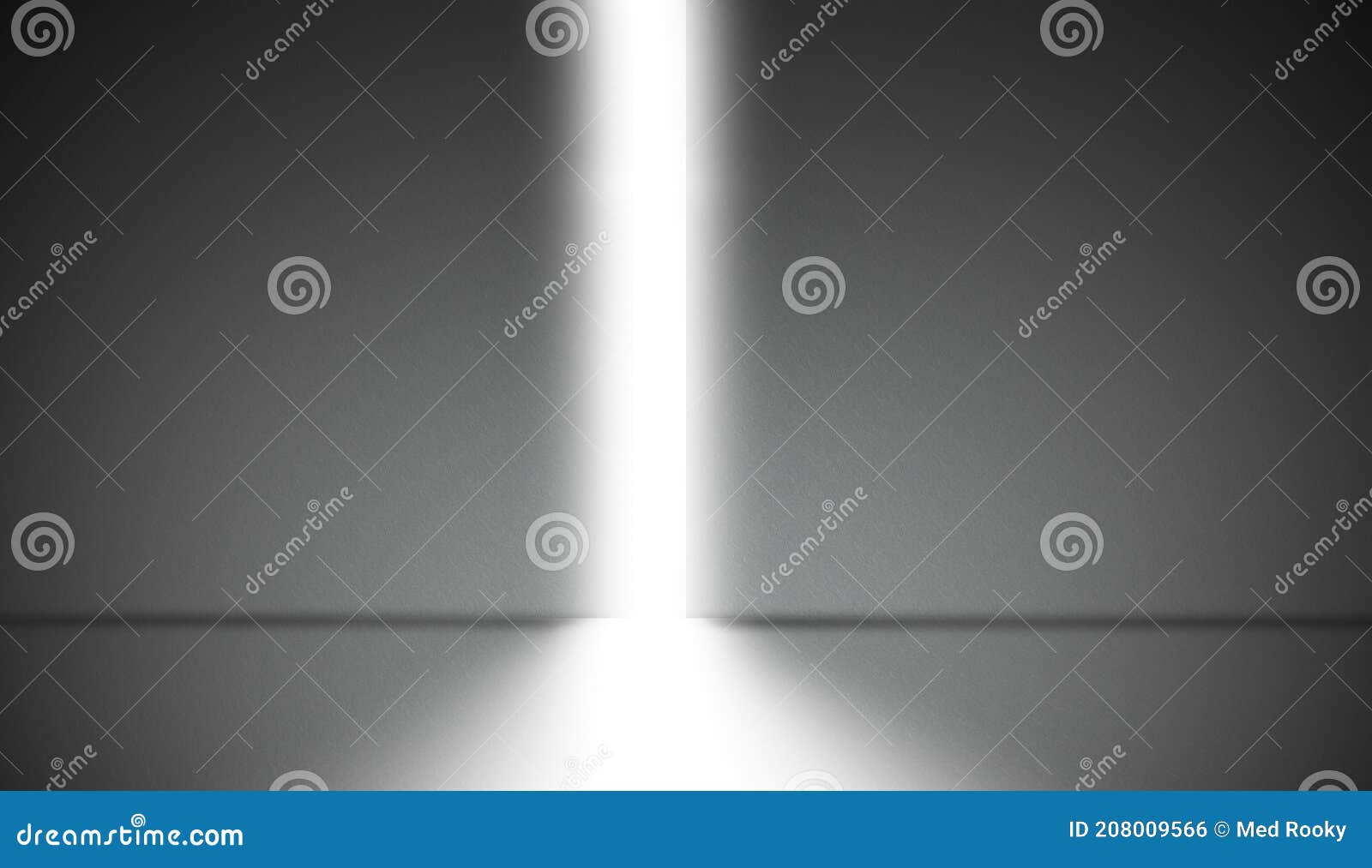 Grey High Wall with Vertical Light Line Stock Photo - Image of corridor ...