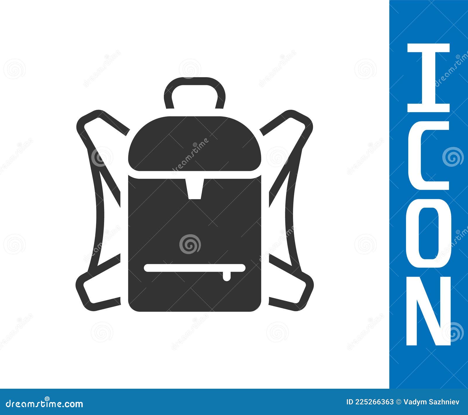 Grey Hiking Backpack Icon Isolated on White Background. Camping and ...