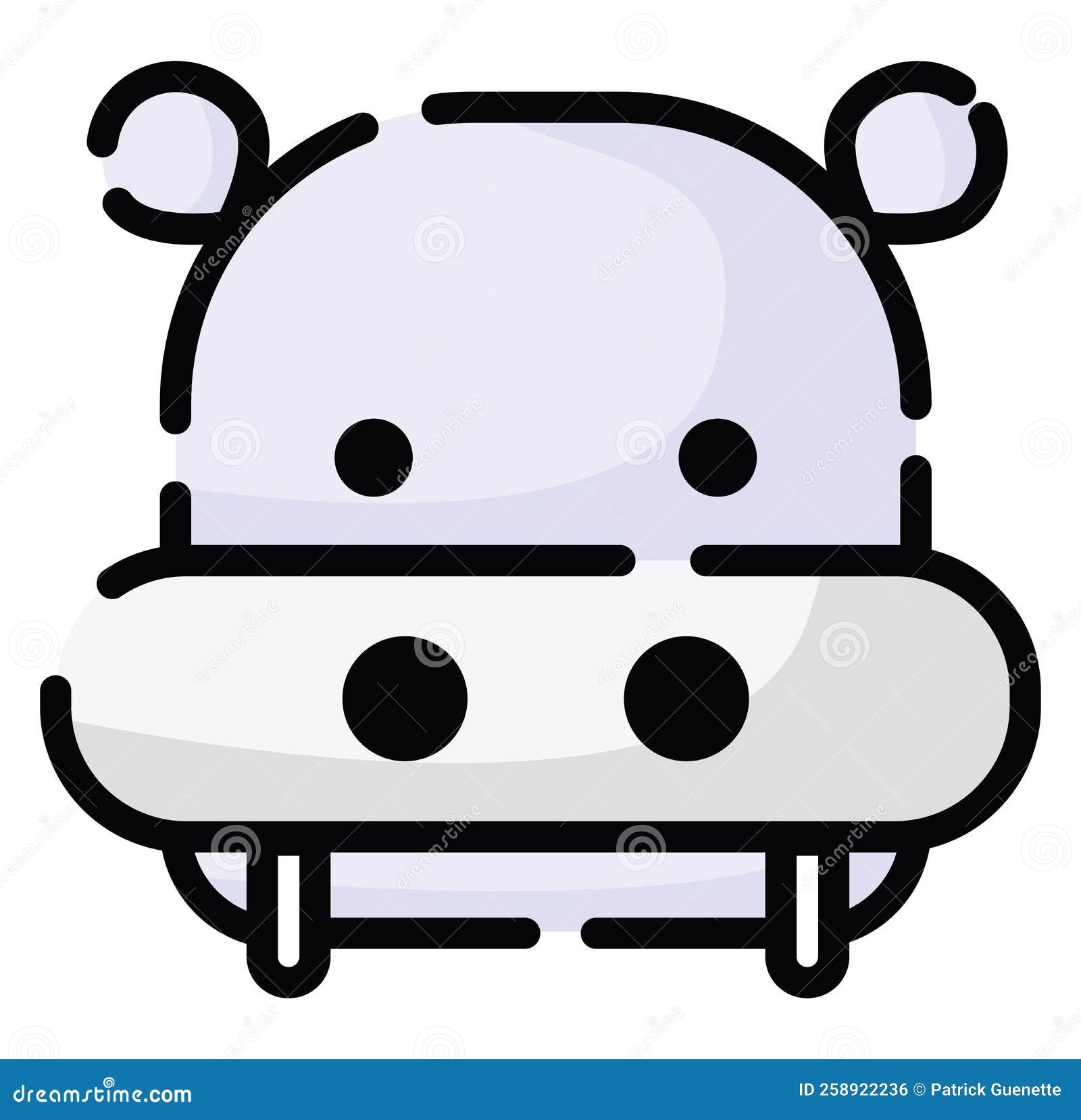 Grey hippo, icon stock vector. Illustration of funny - 258922236