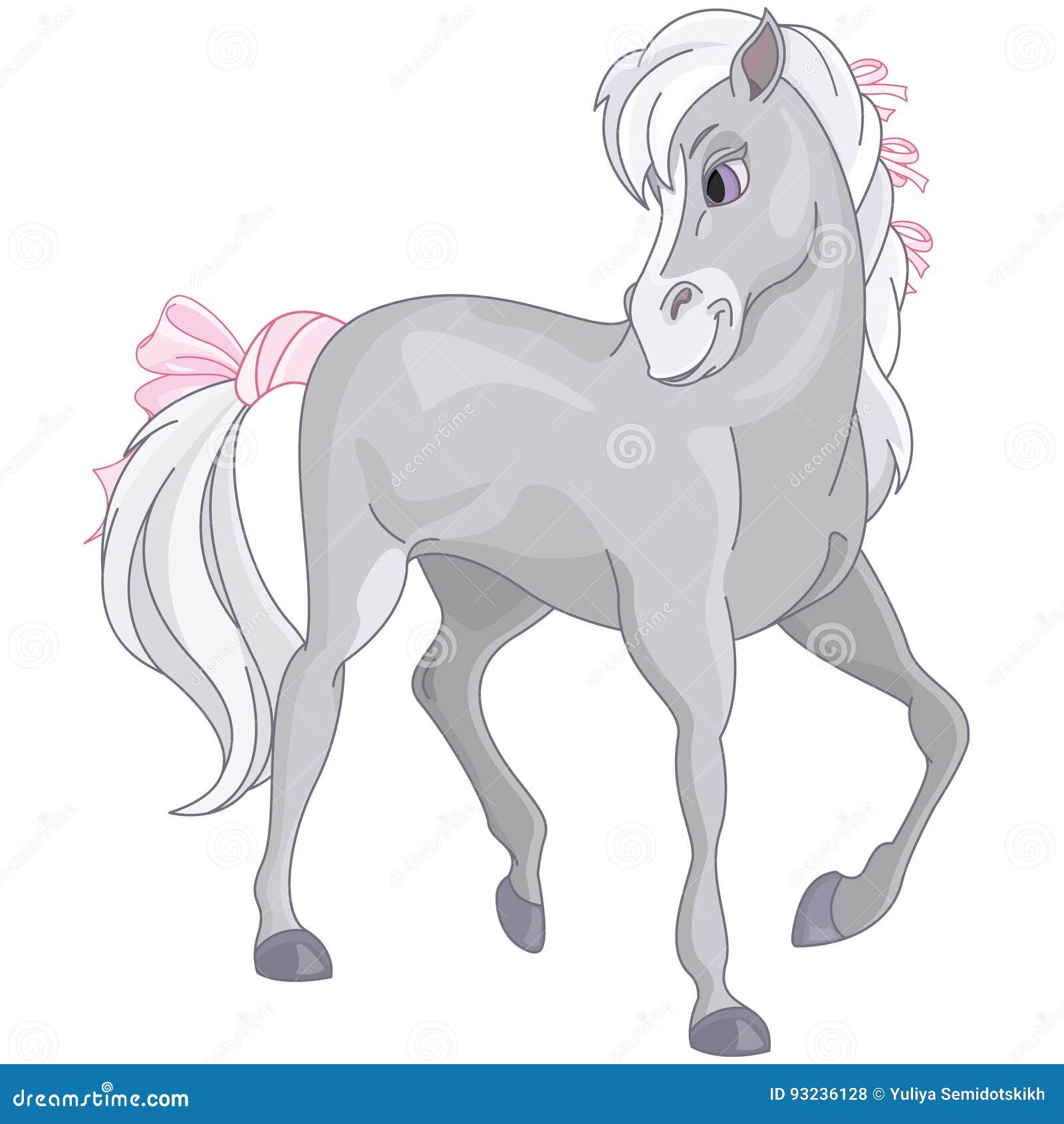 Grey Horse stock vector. Illustration of isolated, cute - 93236128