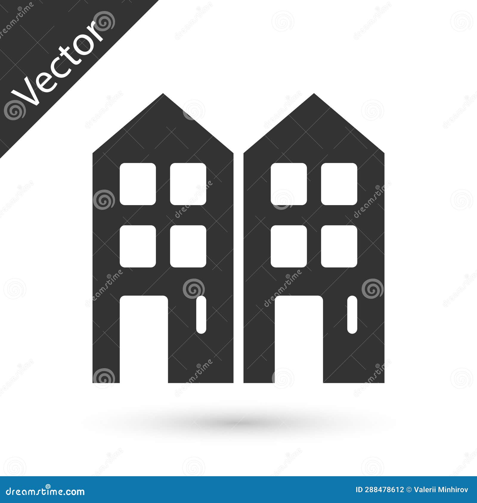 Grey House Icon Isolated on White Background. Home Symbol Stock ...