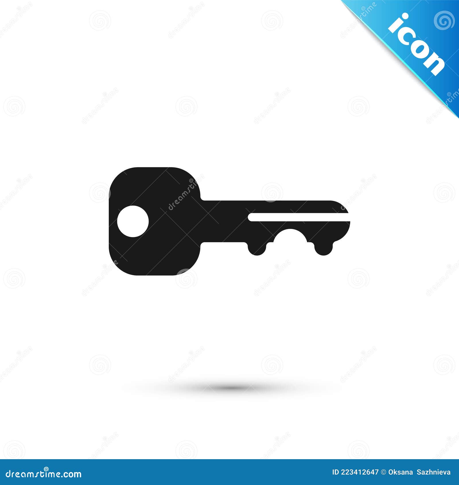 Grey House Key Icon Isolated on White Background. Vector Stock Vector ...