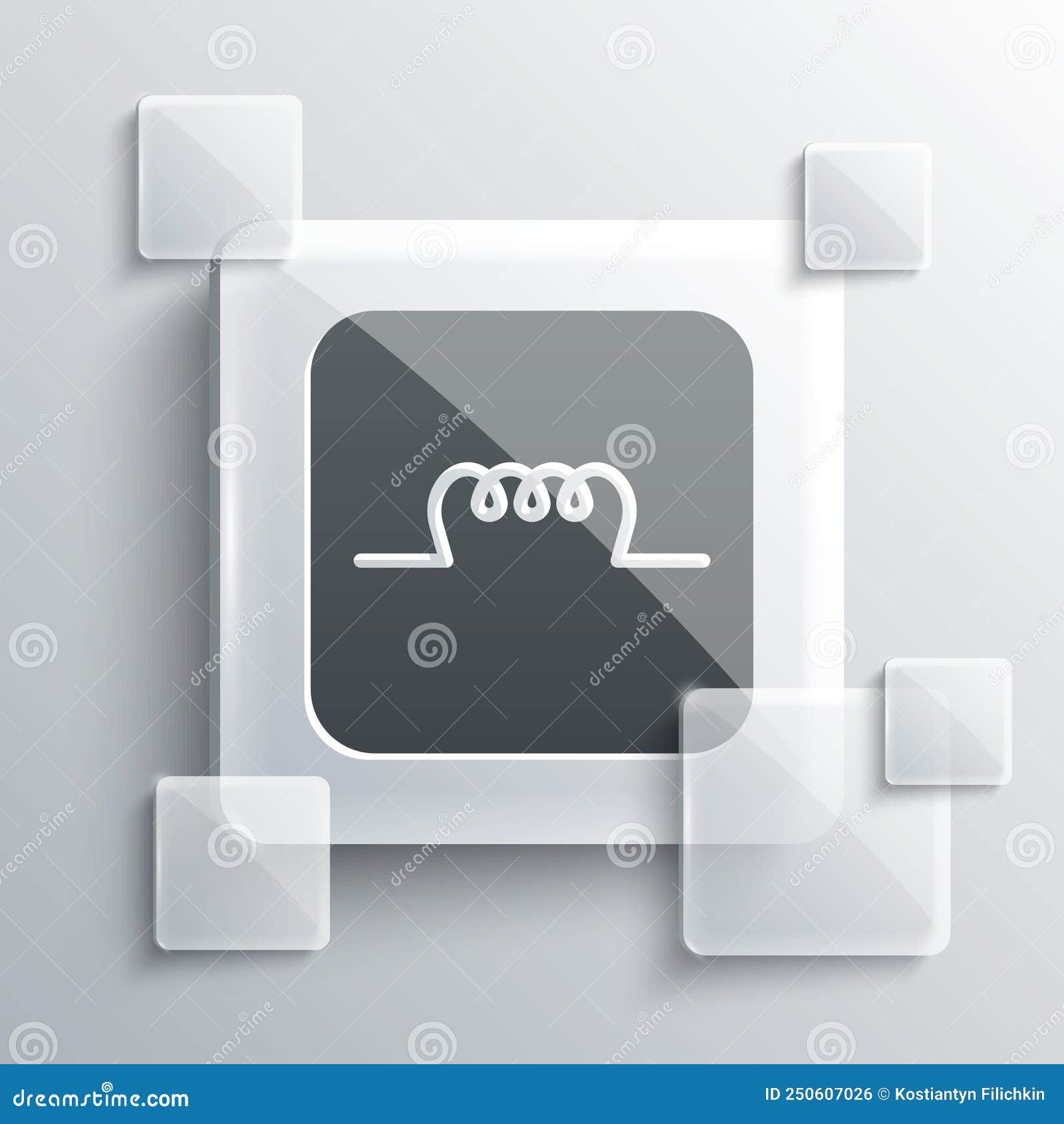 Grey Inductor in Electronic Circuit Icon Isolated on Grey Background ...