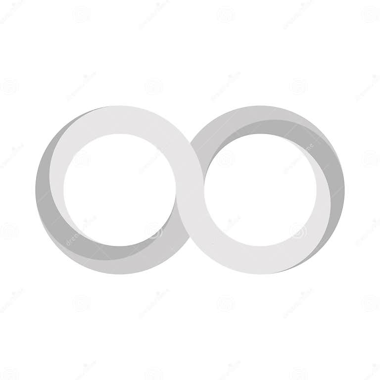 Grey Infinity Symbol Icon. 3D-like Gradient Design Effect Stock Vector ...