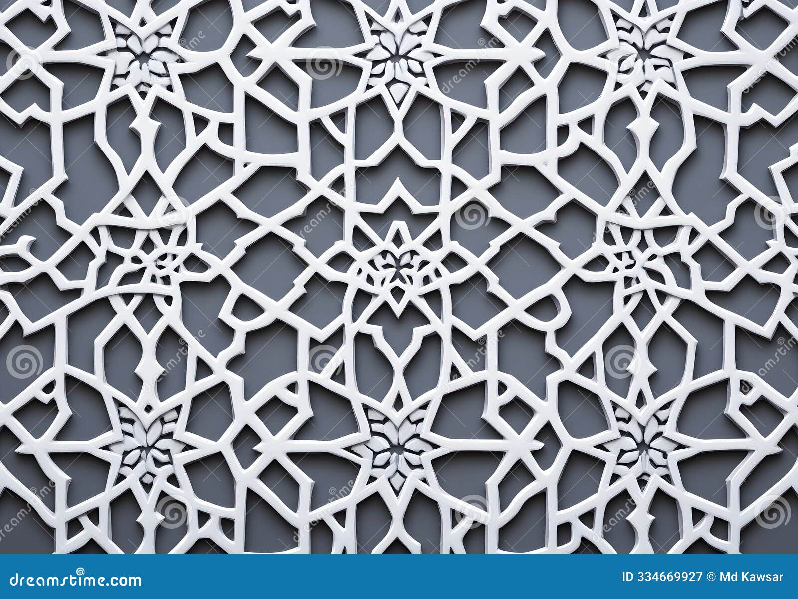 Grey Islamic Pattern Background with White Geometric Designs Stock ...
