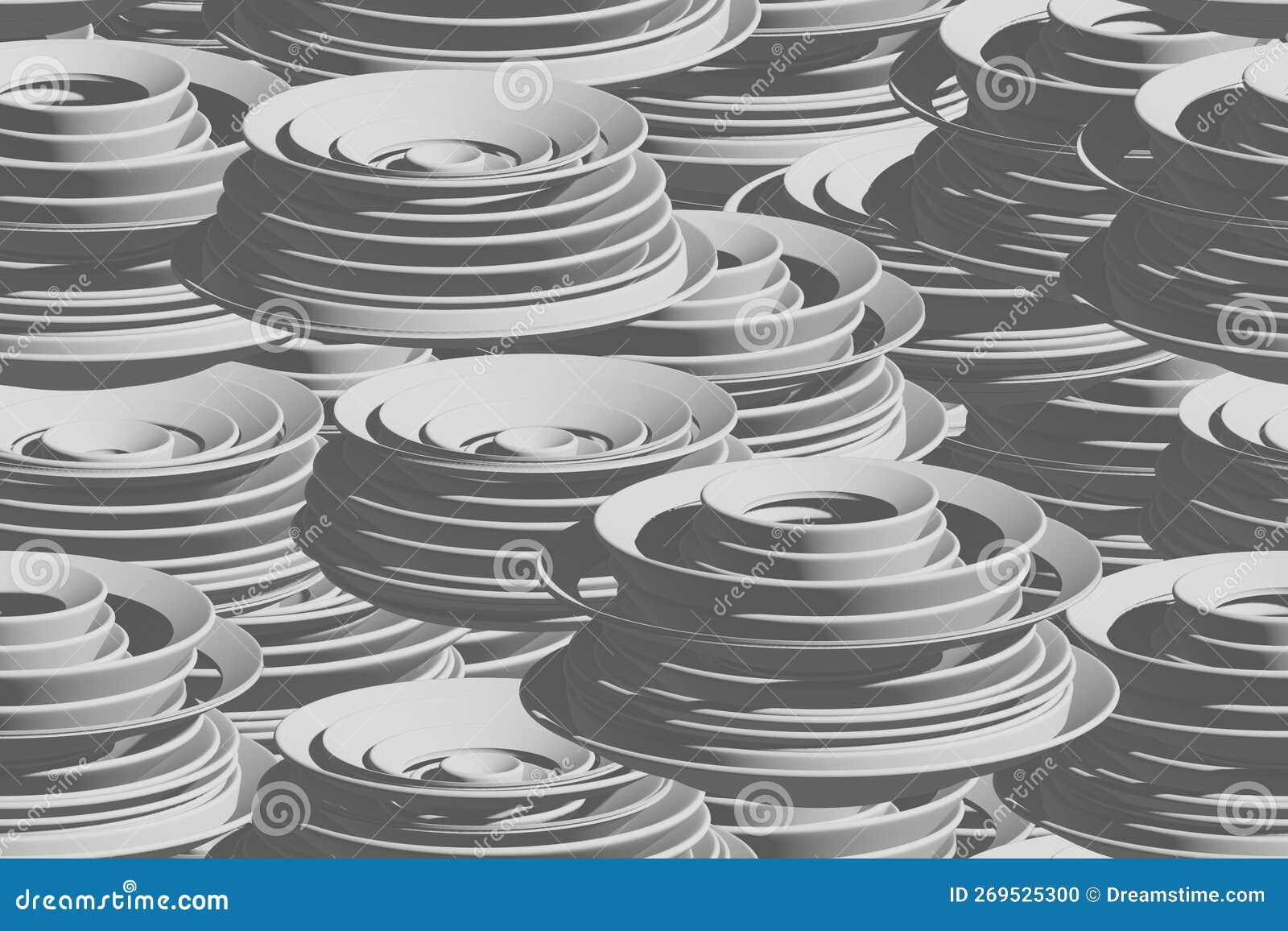 Grey Isometric Concentric Ring Fold Seamless Pattern Stock Illustration ...