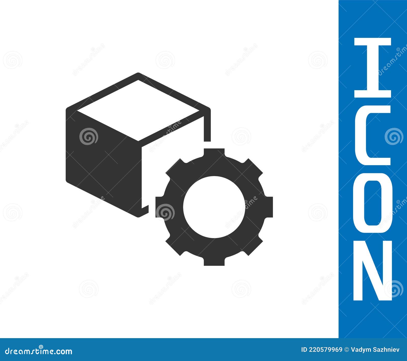 Grey Isometric Cube Icon Isolated on White Background. Geometric Cubes ...