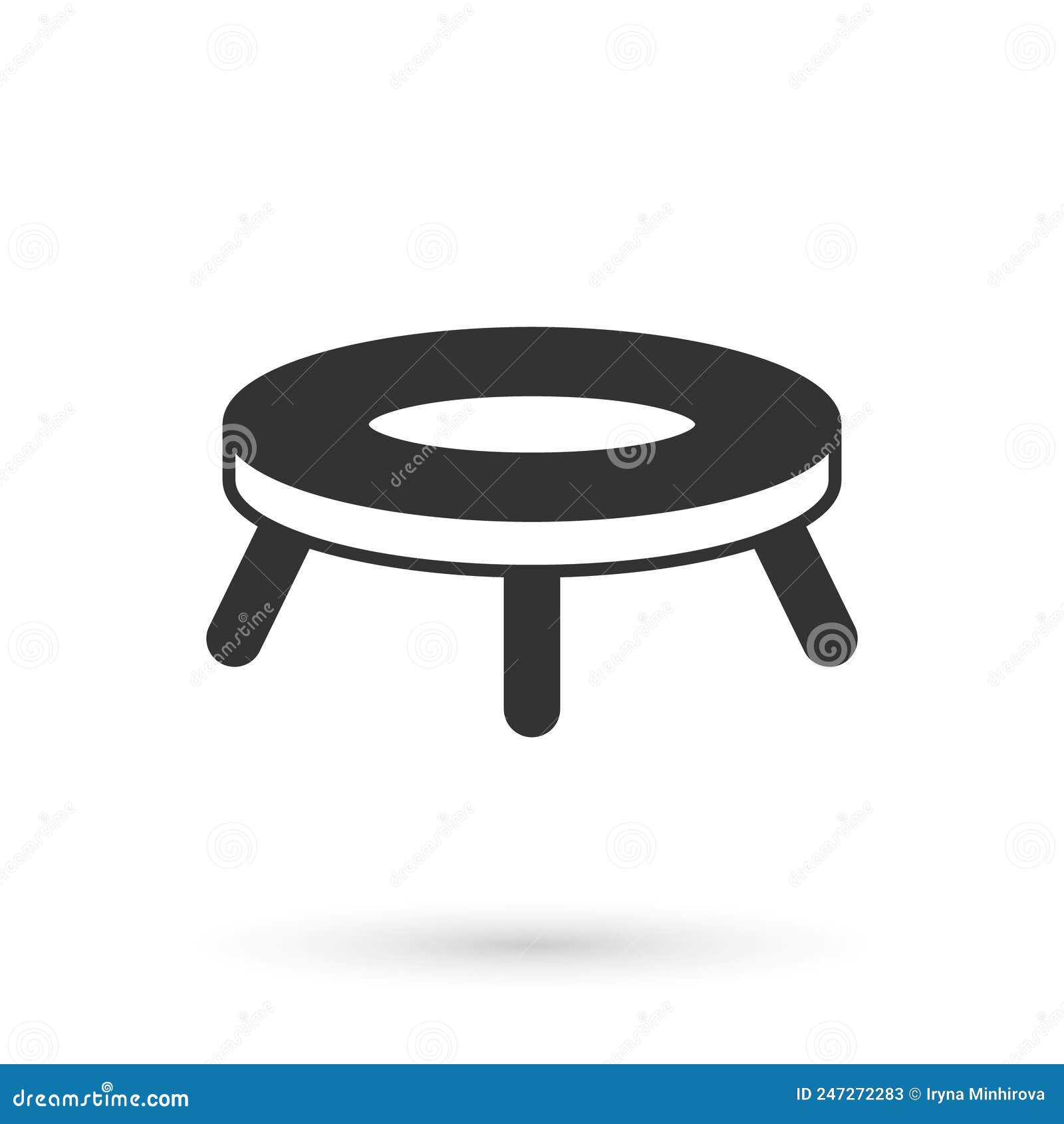 Grey Jumping Trampoline Icon Isolated on White Background. Vector Stock ...