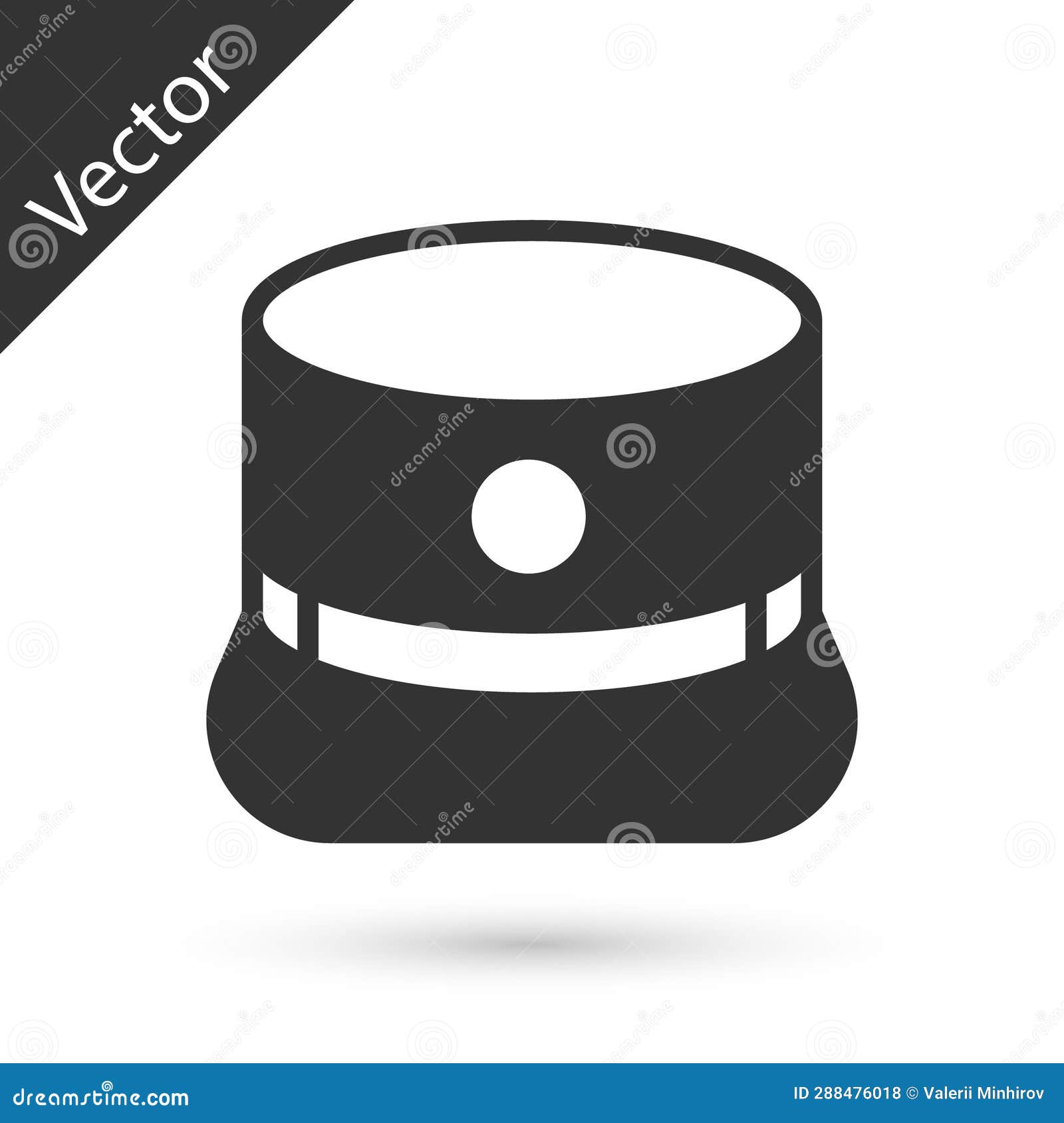 Grey Kepi Icon Isolated On White Background. Cap Army Uniform Headgear ...