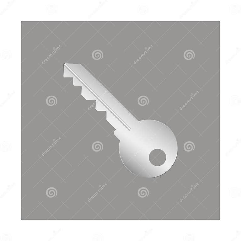 Grey Key Icon on the Grey Background Stock Vector - Illustration of ...