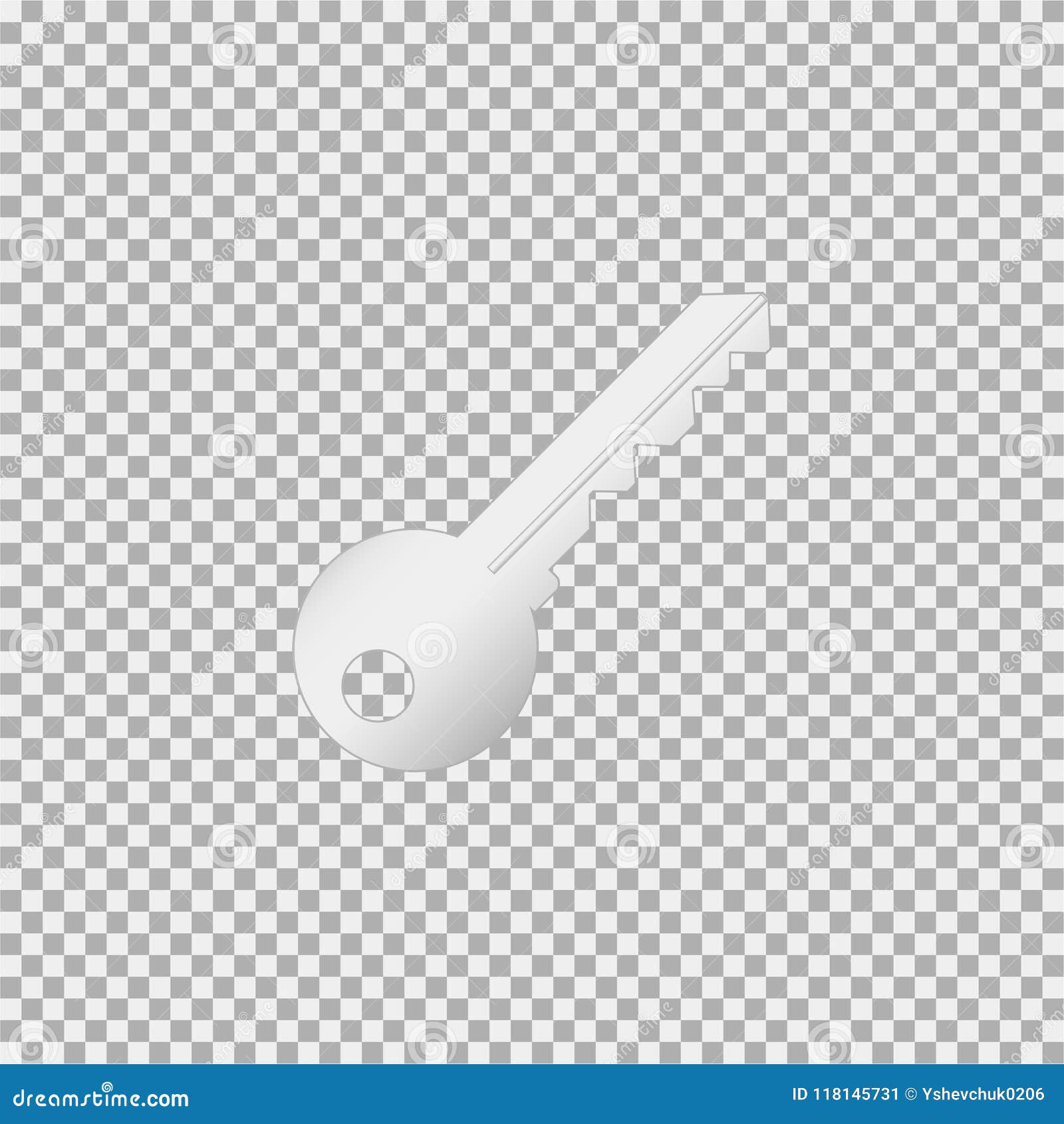 Grey Key Icon on the Grey Background Stock Vector - Illustration of ...