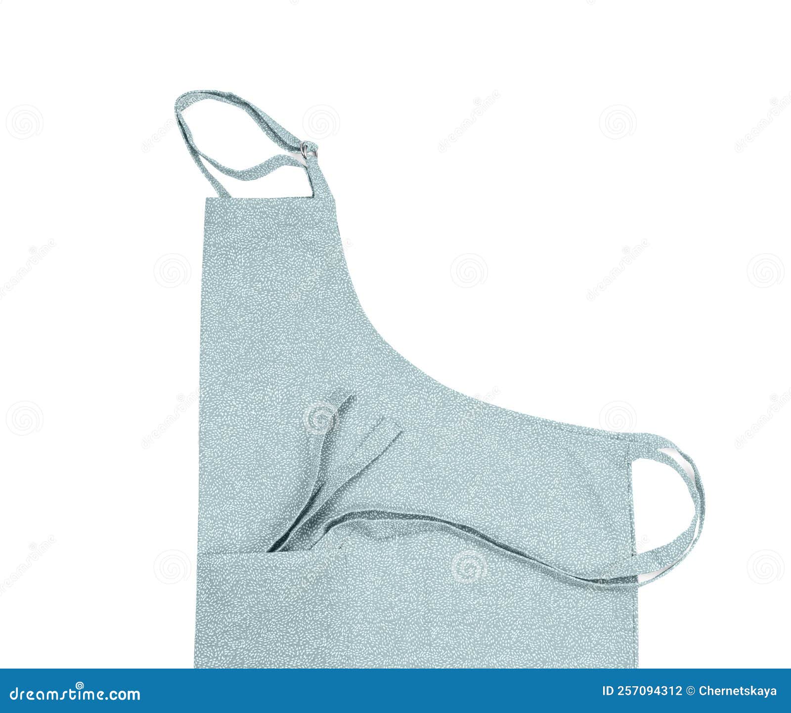 Grey Kitchen Apron with Pattern Isolated on White Stock Photo - Image ...